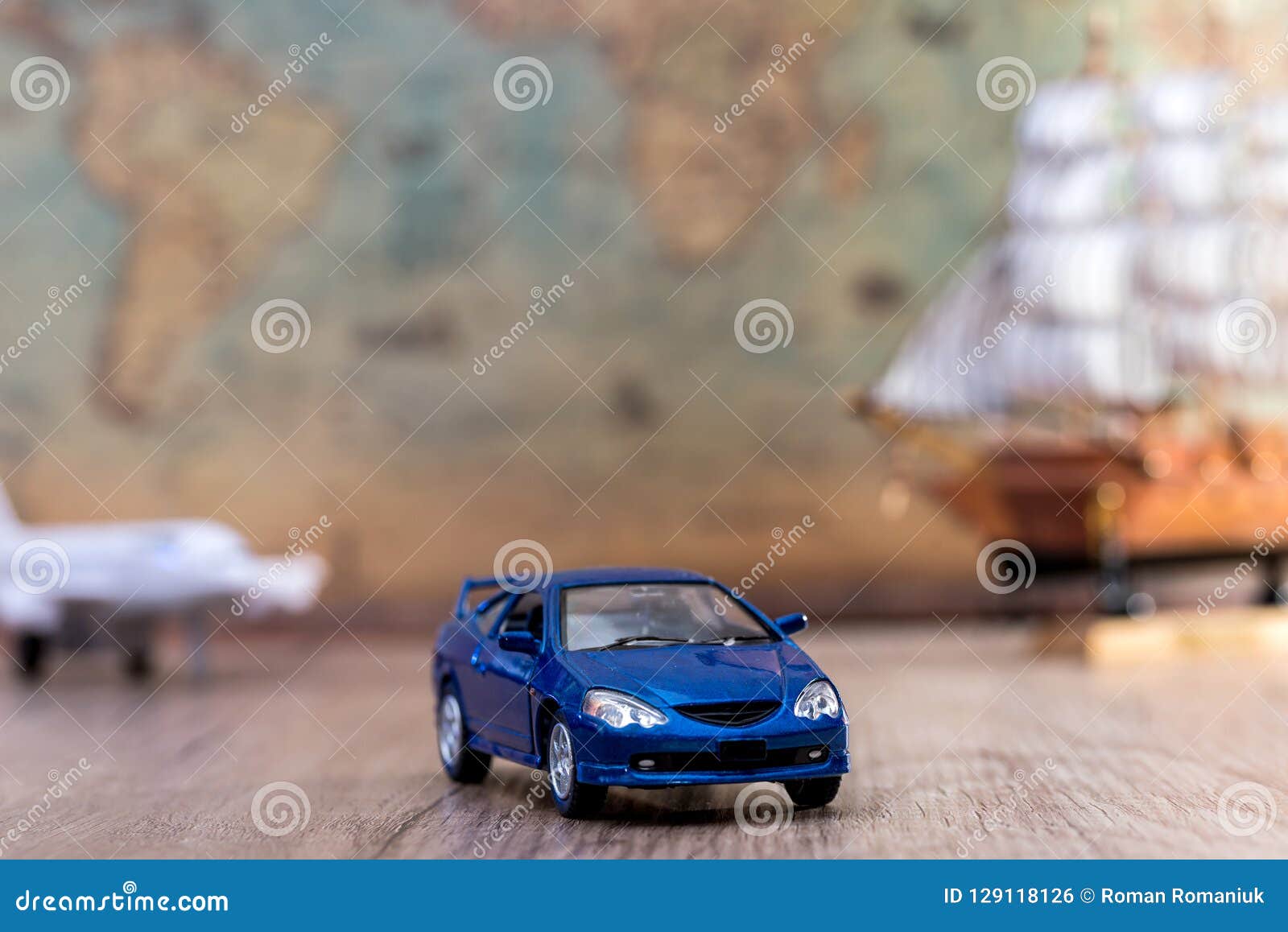 Auto, Boot Und Flugzeug Und Karte Stockfoto - Bild von reise, fluglinie ...