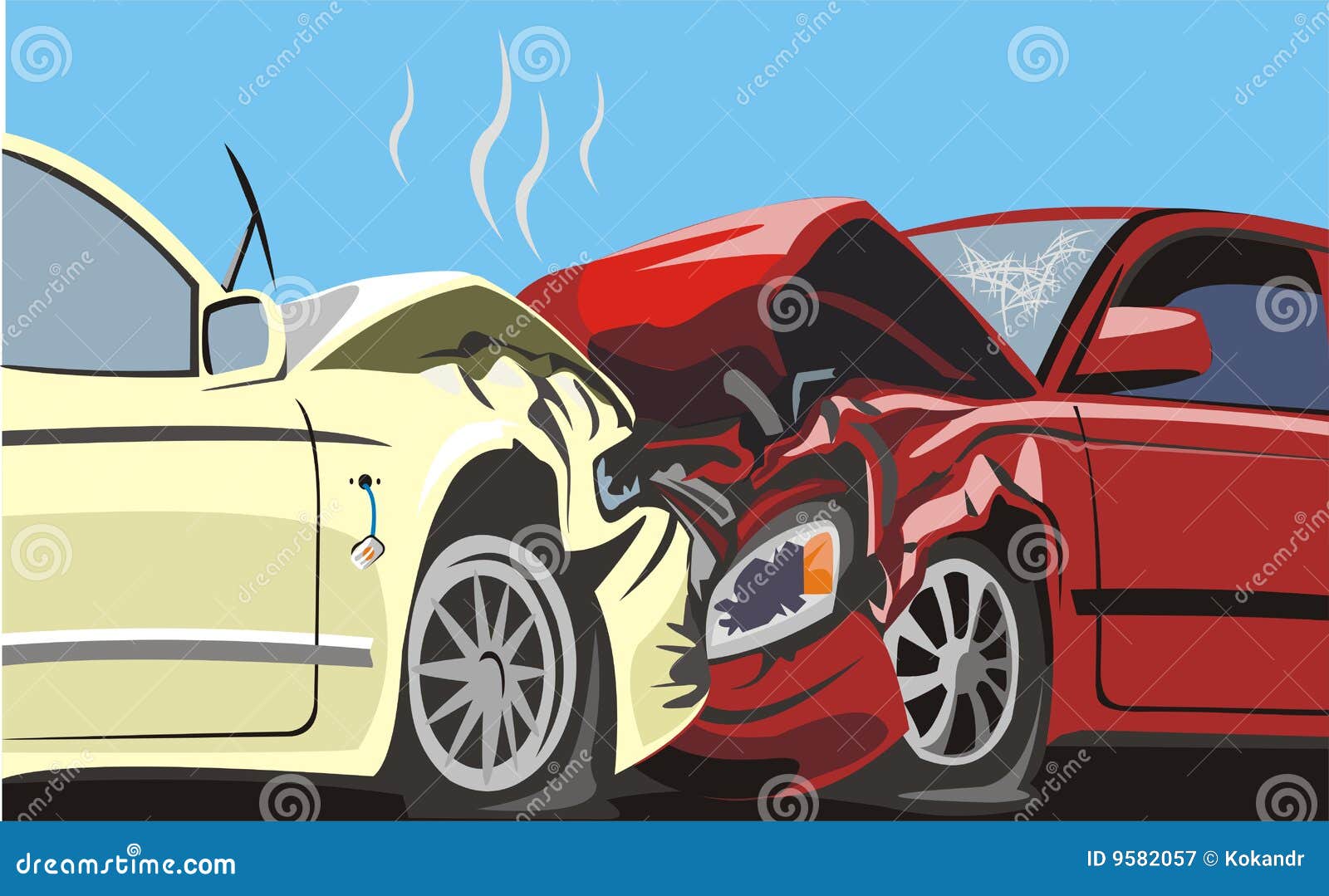 Auto botsing vector illustratie. Illustration of reparatie - 9582057