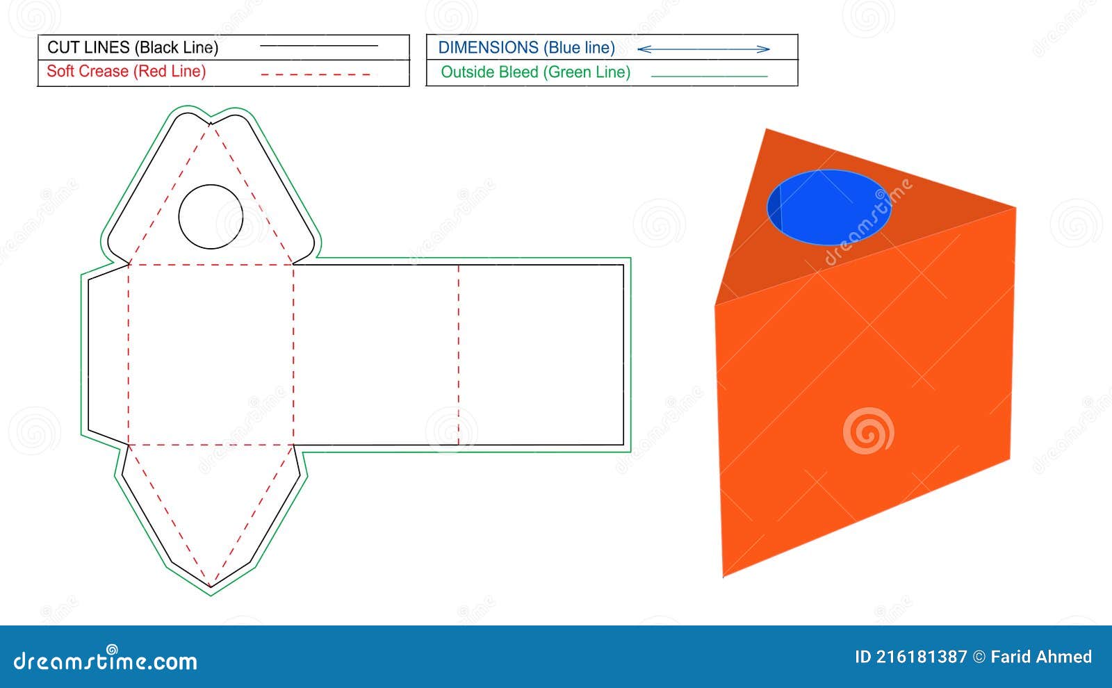 Tissue Box Dieline Template and 3D Render Box Stock Vector ...