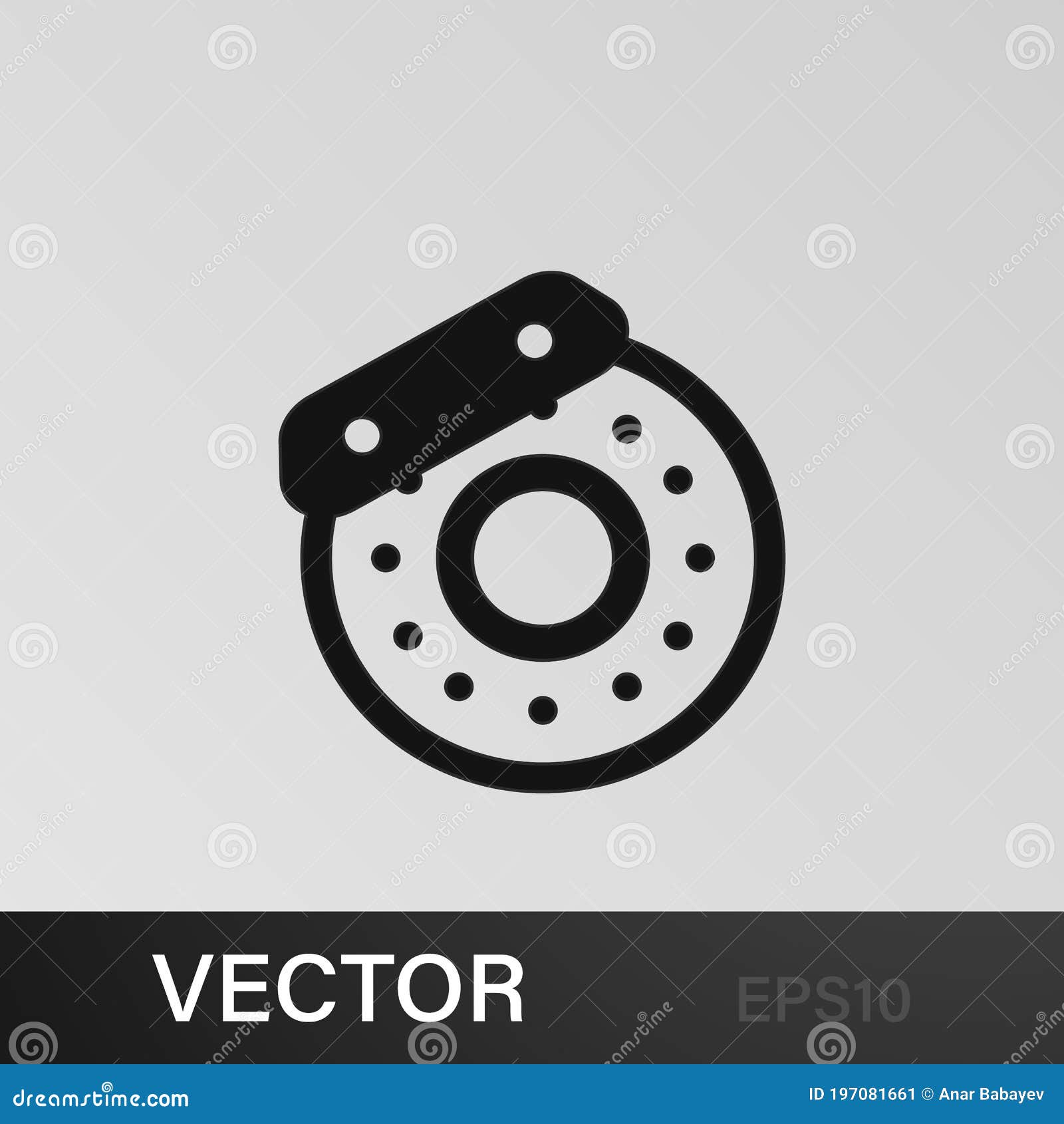 Auto Brake Disc Illustration Icon on Gray Background Stock Illustration ...
