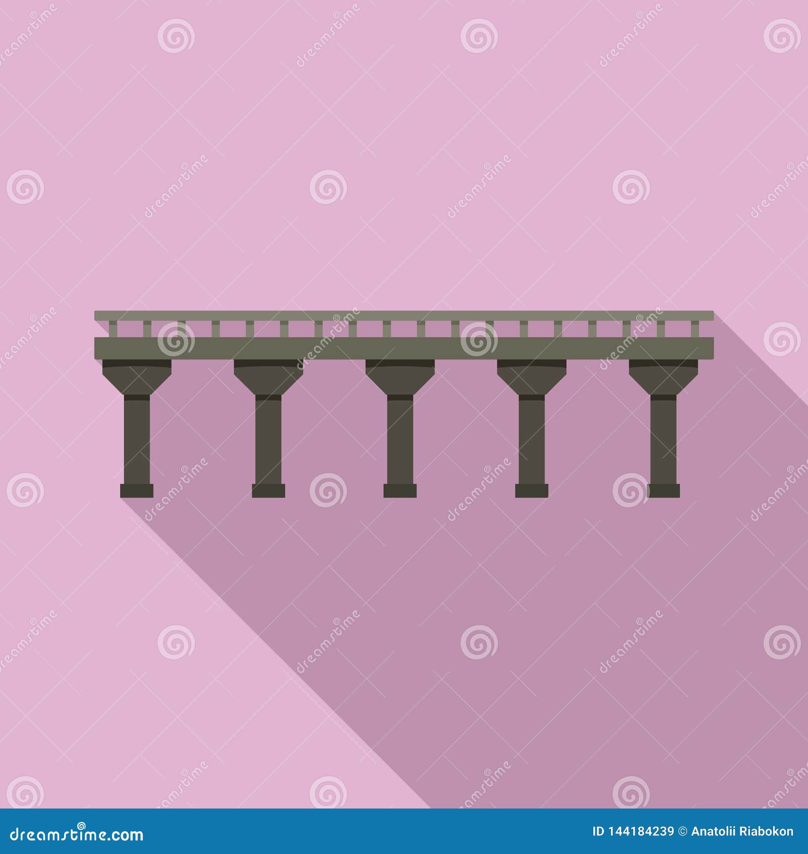 Auto Bridge Icon, Flat Style Stock Vector - Illustration of building ...