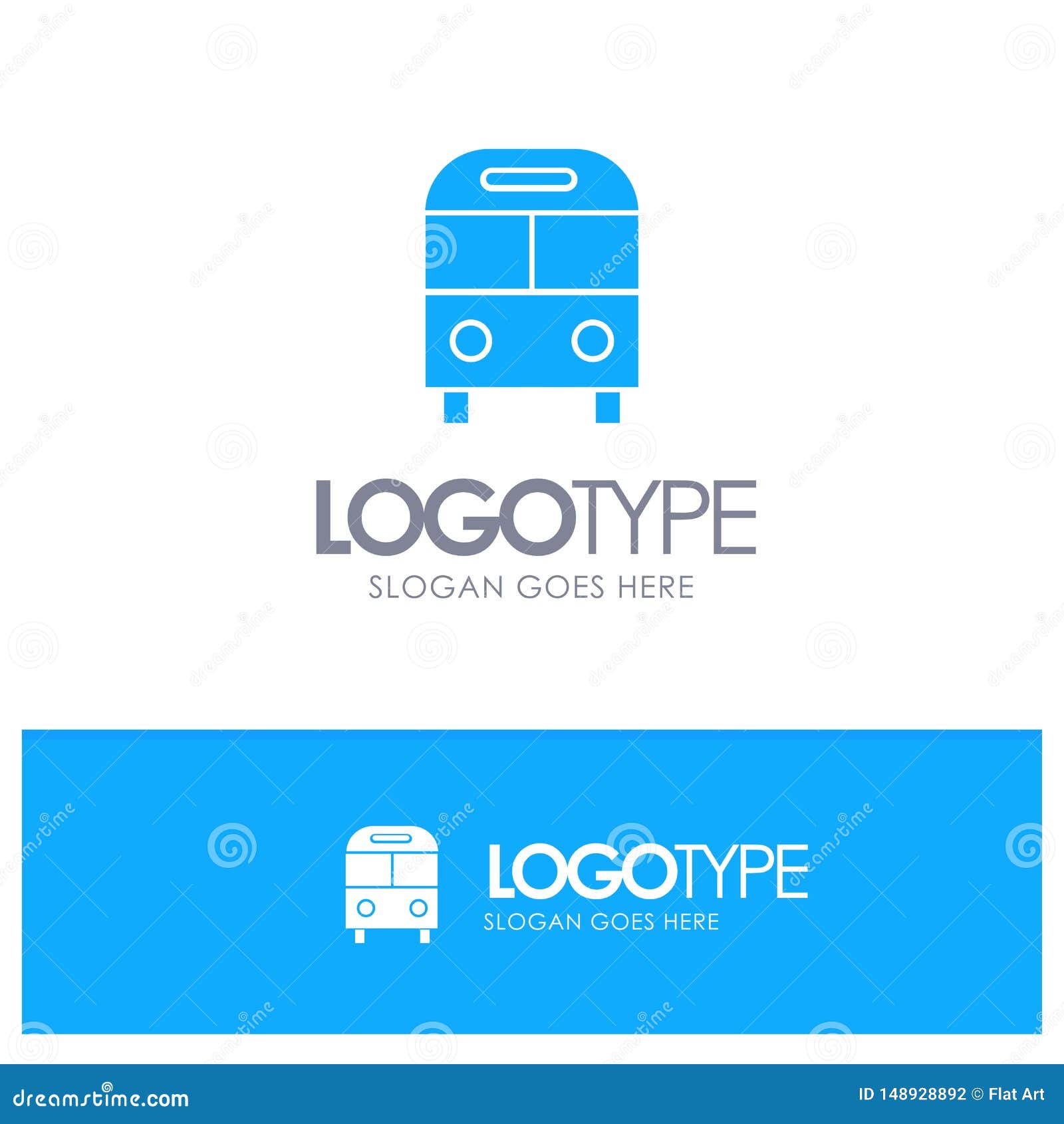 Auto, Bus, Deliver, Logistic, Transport Blue Solid Logo with Place for ...