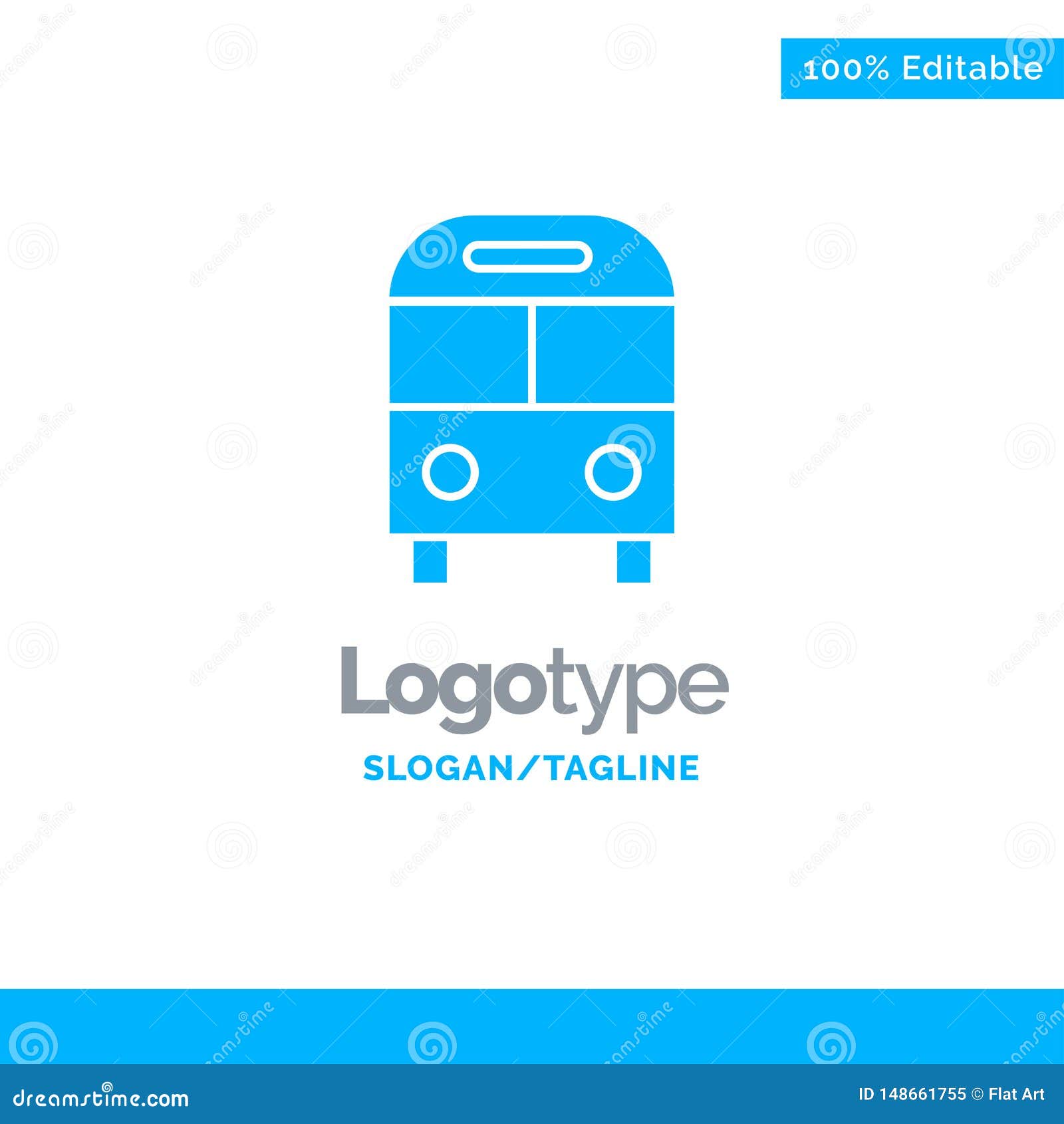 Auto, Bus, Deliver, Logistic, Transport Blue Solid Logo Template. Place ...