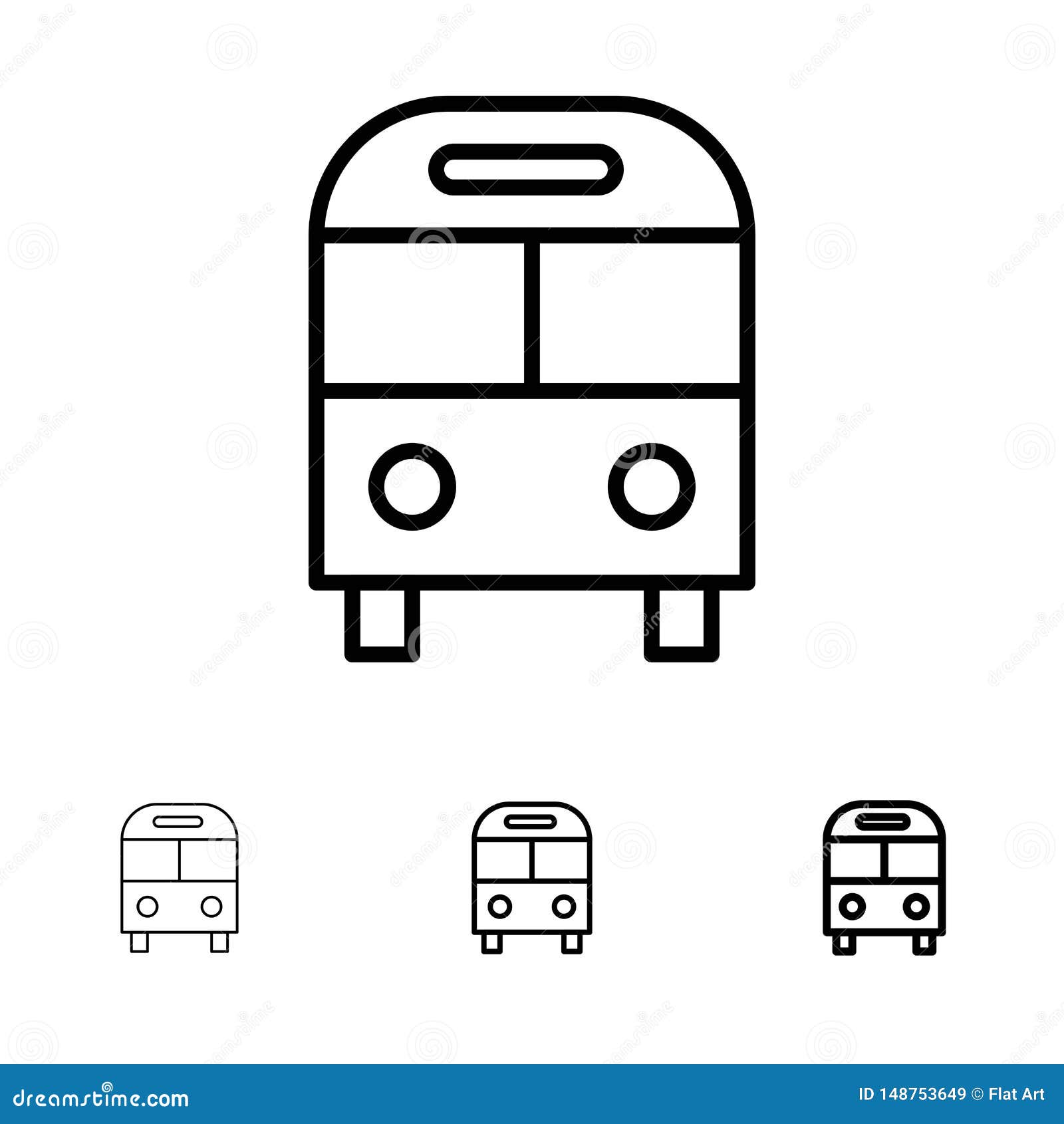 Auto, Bus, Deliver, Logistic, Transport Bold and Thin Black Line Icon ...