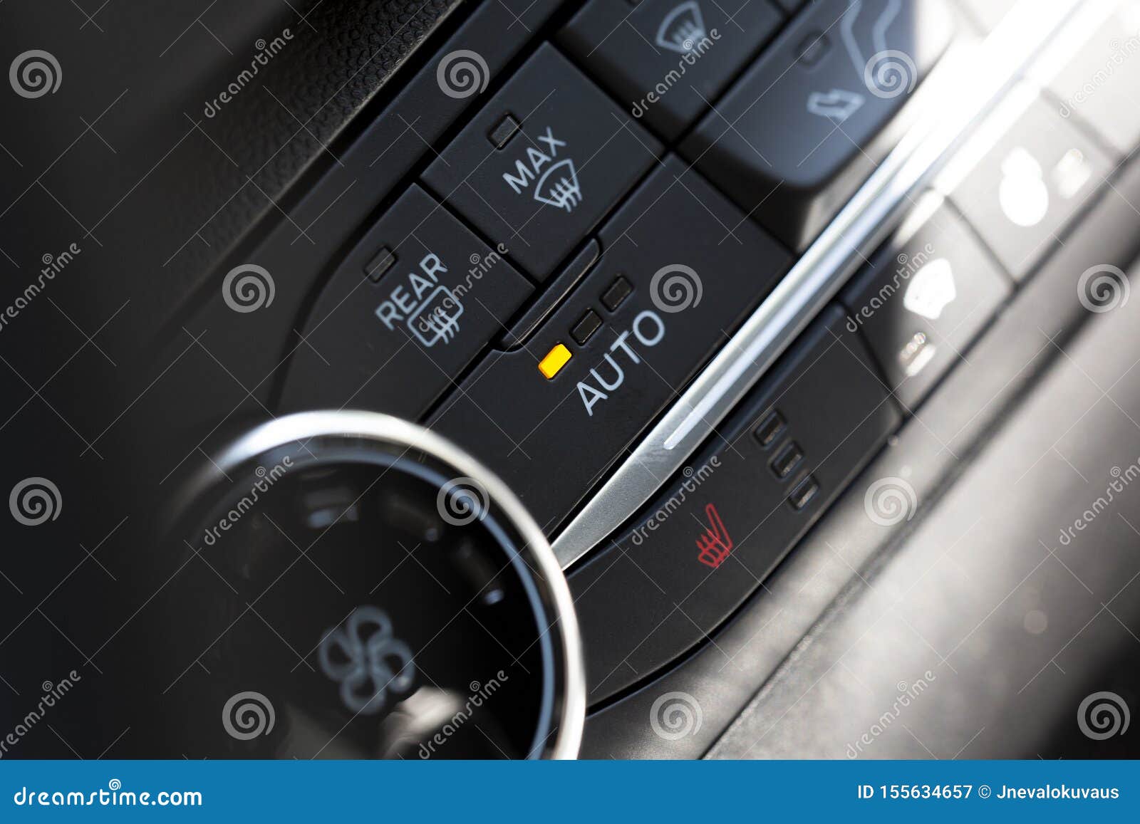 Auto Button Pushed on on a Modern Car. Stock Image - Image of hand ...