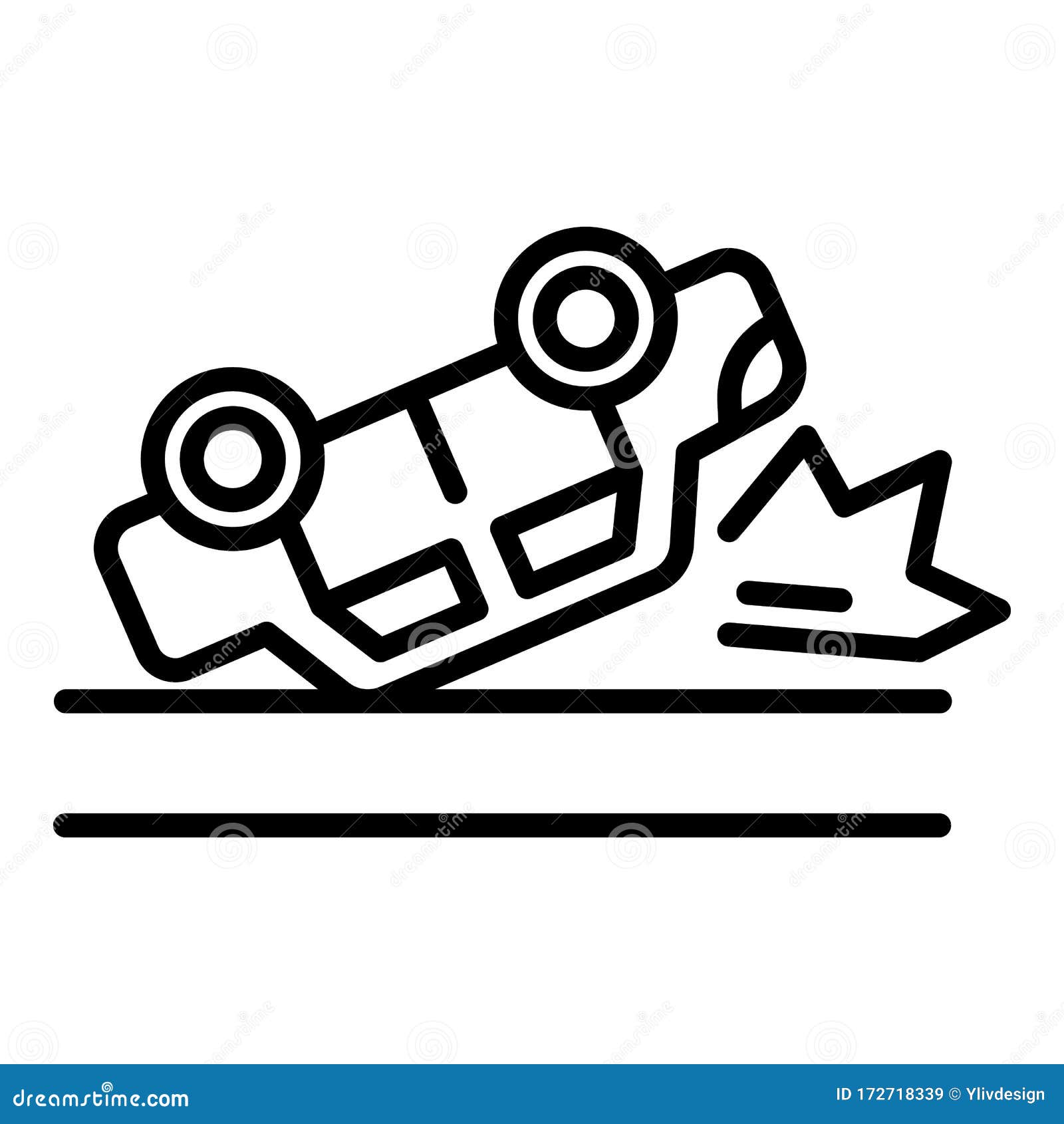 Auto Car Accident Icon, Outline Style Stock Vector - Illustration of ...