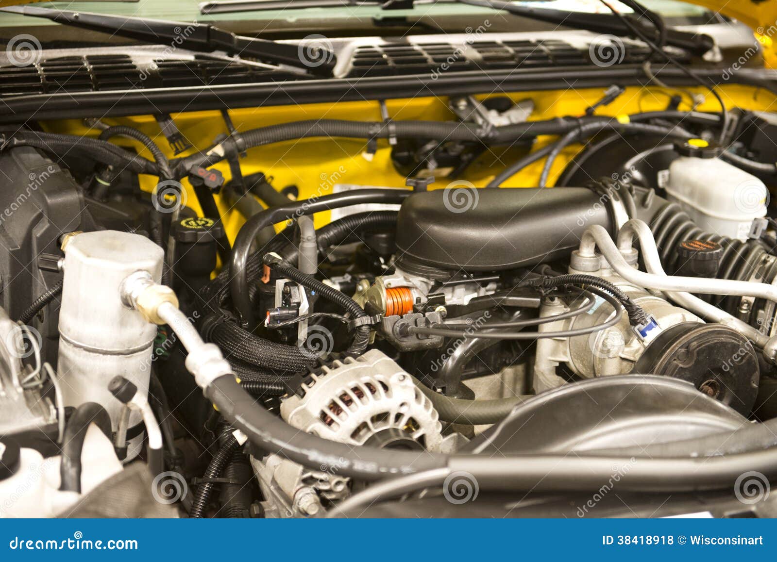 Auto Car Engine Closeup Detail Stock Photo - Image of engine ...
