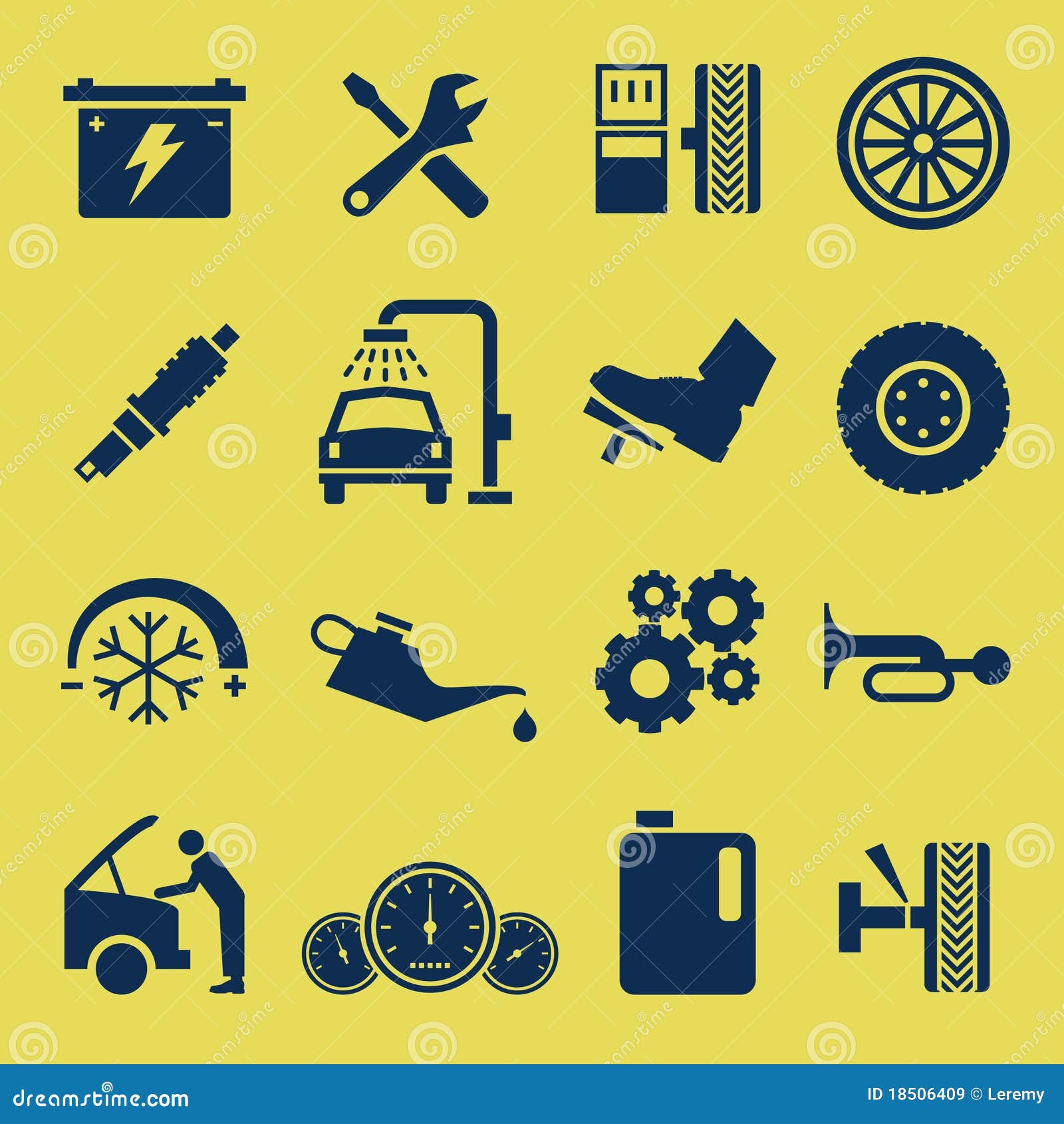 Auto Car Repair Service Icon Symbol Stock Vector - Illustration of ...