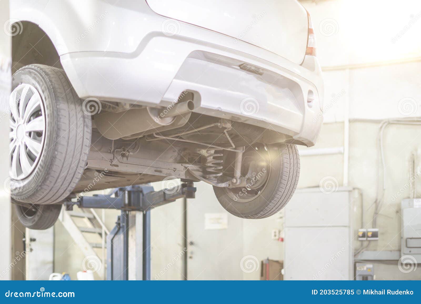 The Auto Car in Srvice To Fix and Repair Some Problems, Bottom of the ...