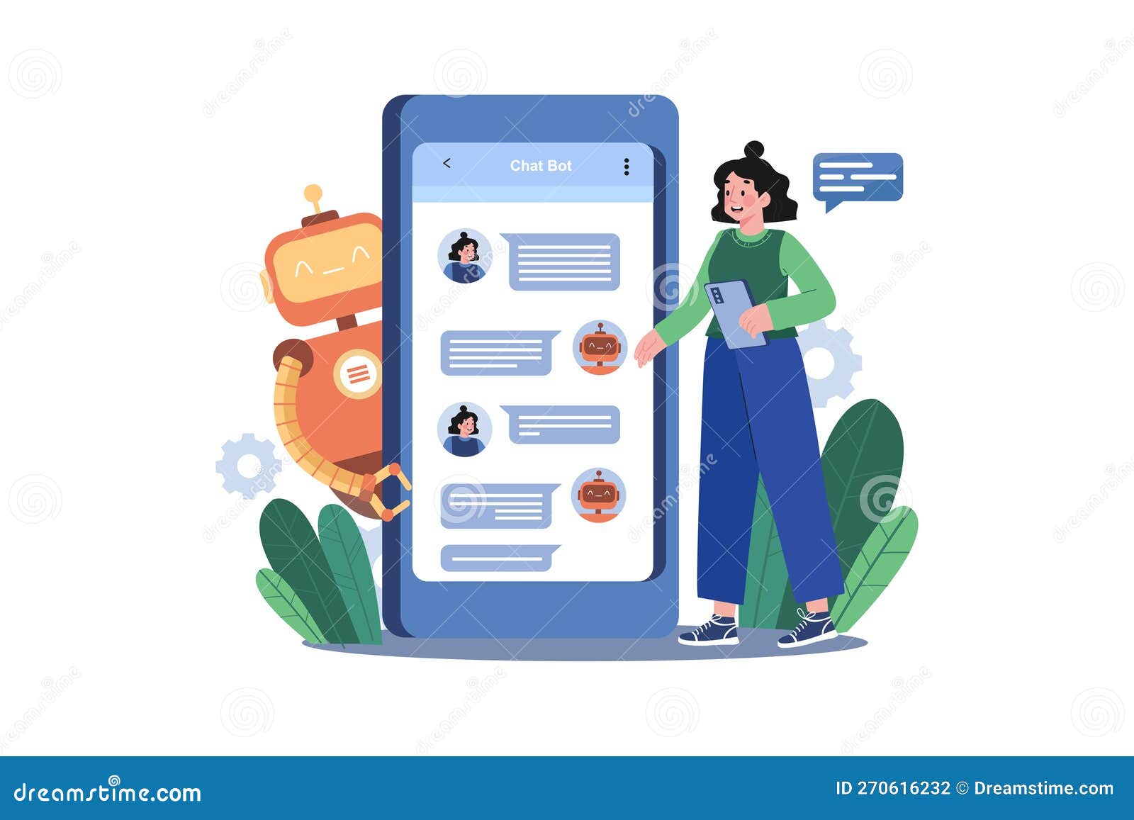 Auto Chat Illustration Concept on White Background Stock Vector ...