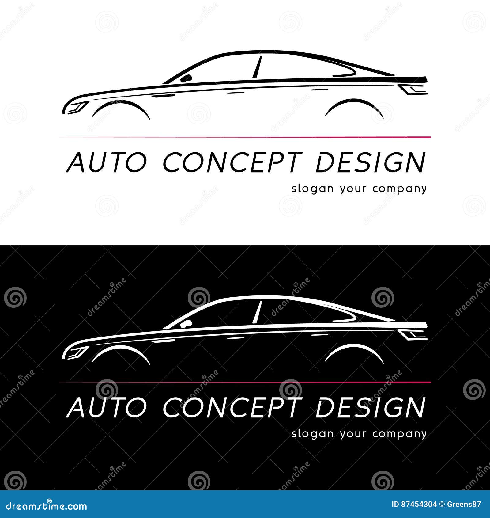 Auto Concept Sports Car Silhouette Cartoon Vector | CartoonDealer.com ...