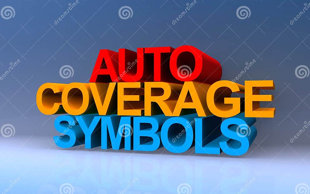Auto Coverage Symbols on Blue Stock Illustration - Illustration of ...
