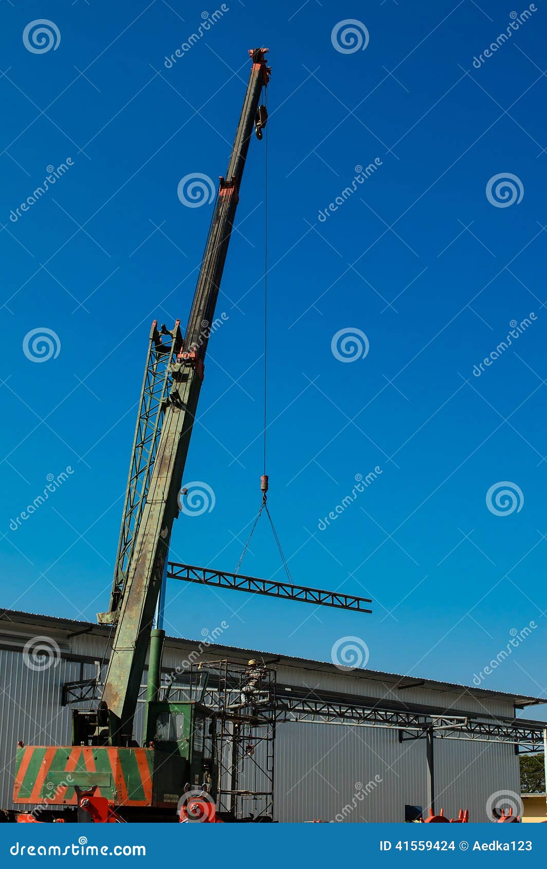 Auto crane on construction editorial stock image. Image of equipment ...