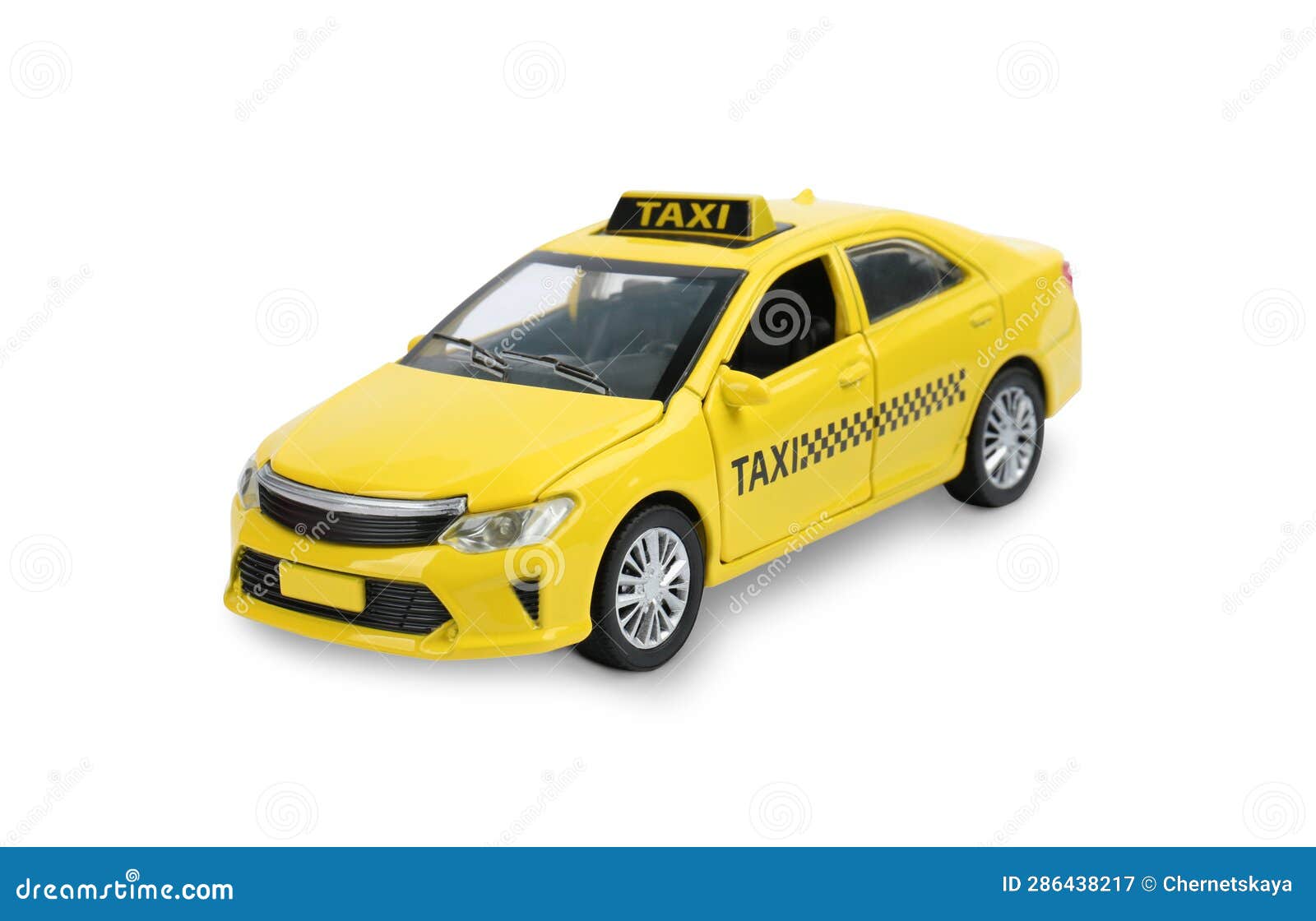 Auto De Taxi Amarillo Aislado En Blanco. Imagen de archivo - Imagen de ...