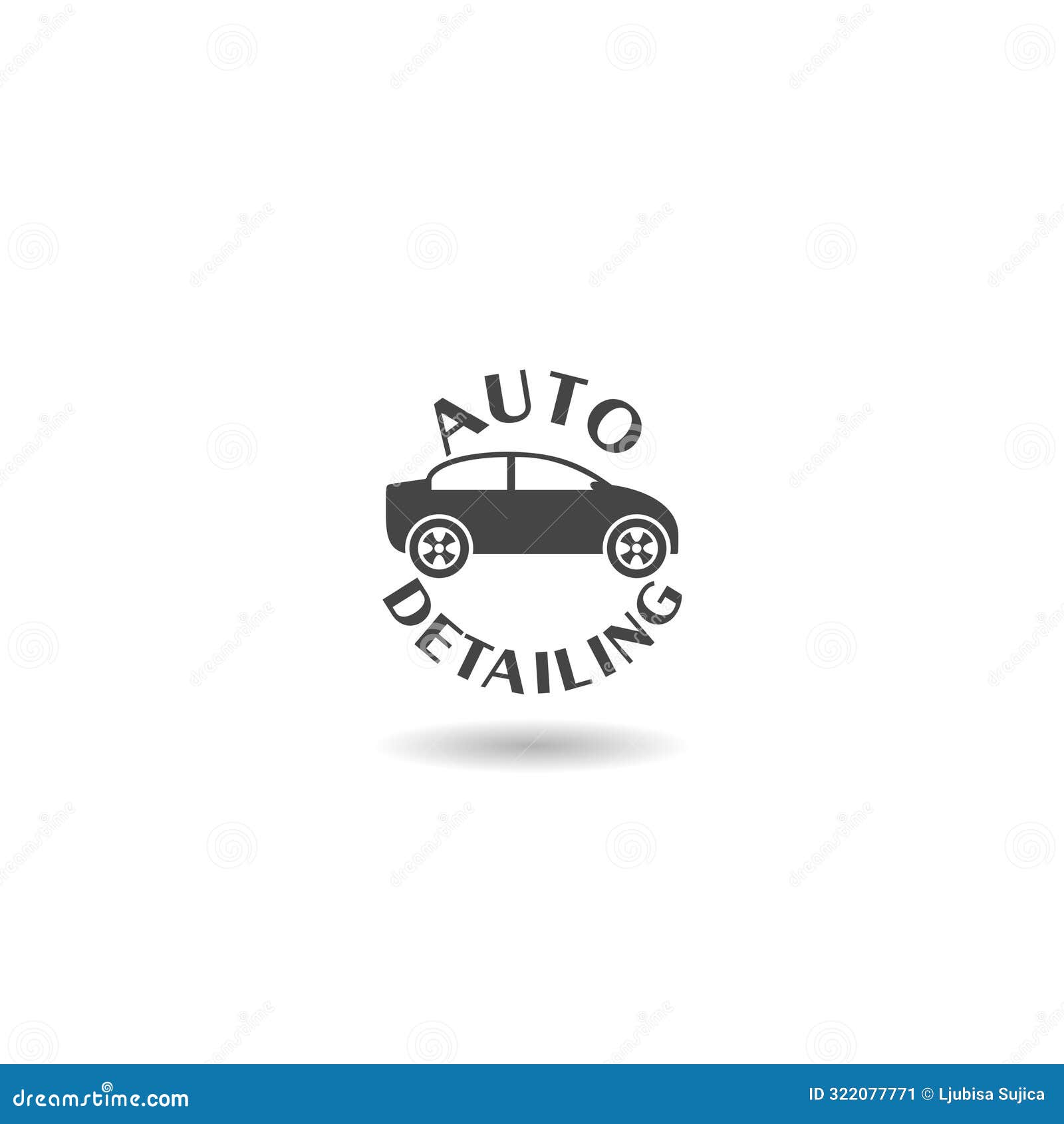 Auto Detailing Car Logo with Shadow Stock Vector - Illustration of ...