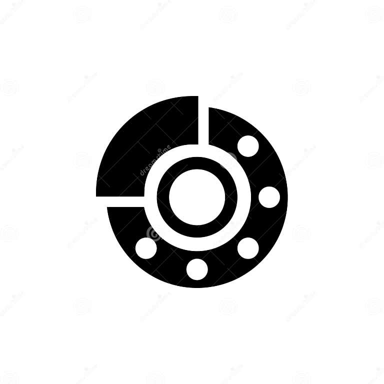 Auto Disk Brake. Vector Icon Stock Vector - Illustration of steel ...