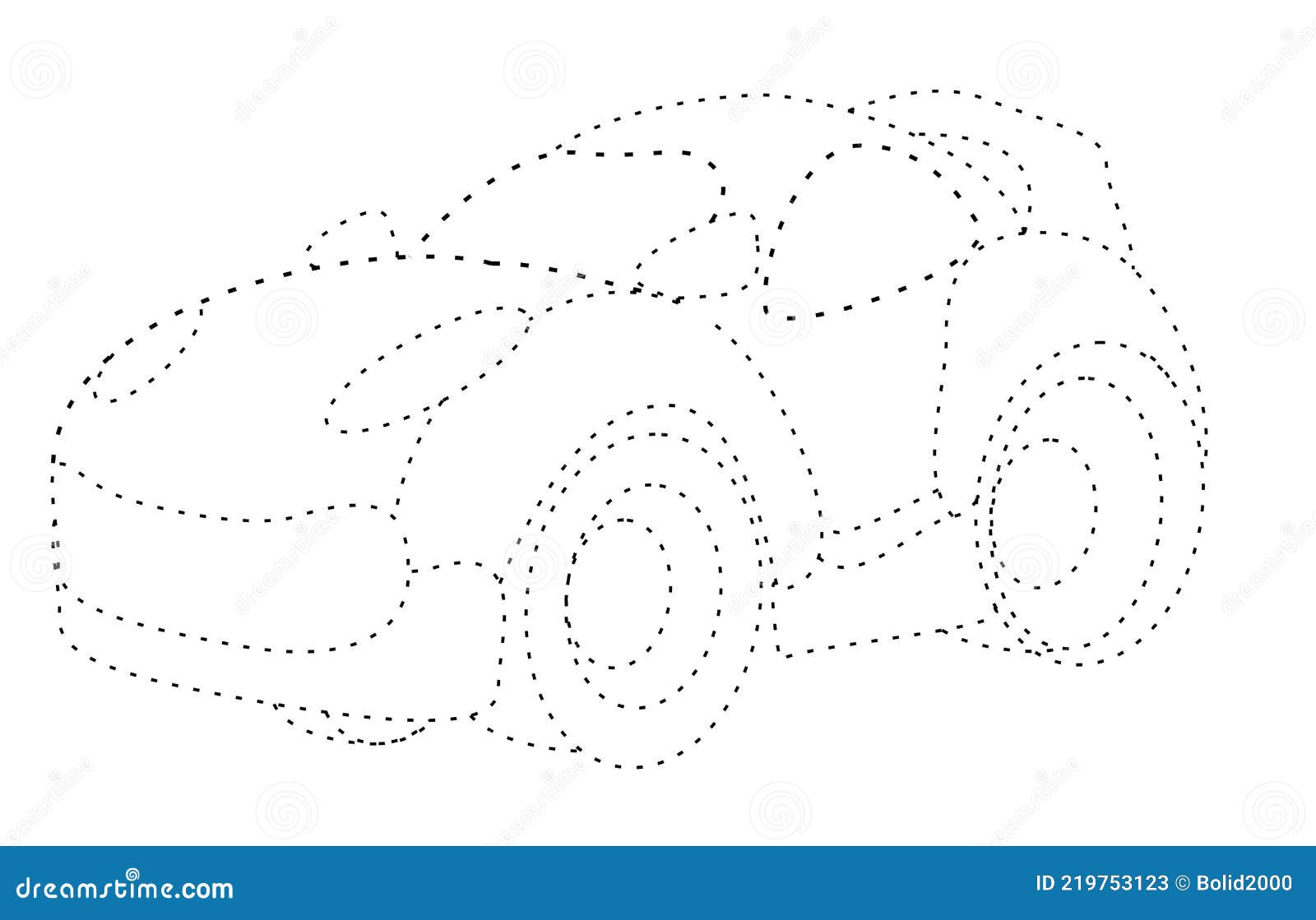 Auto dotted line stock illustration. Illustration of dotted - 219753123