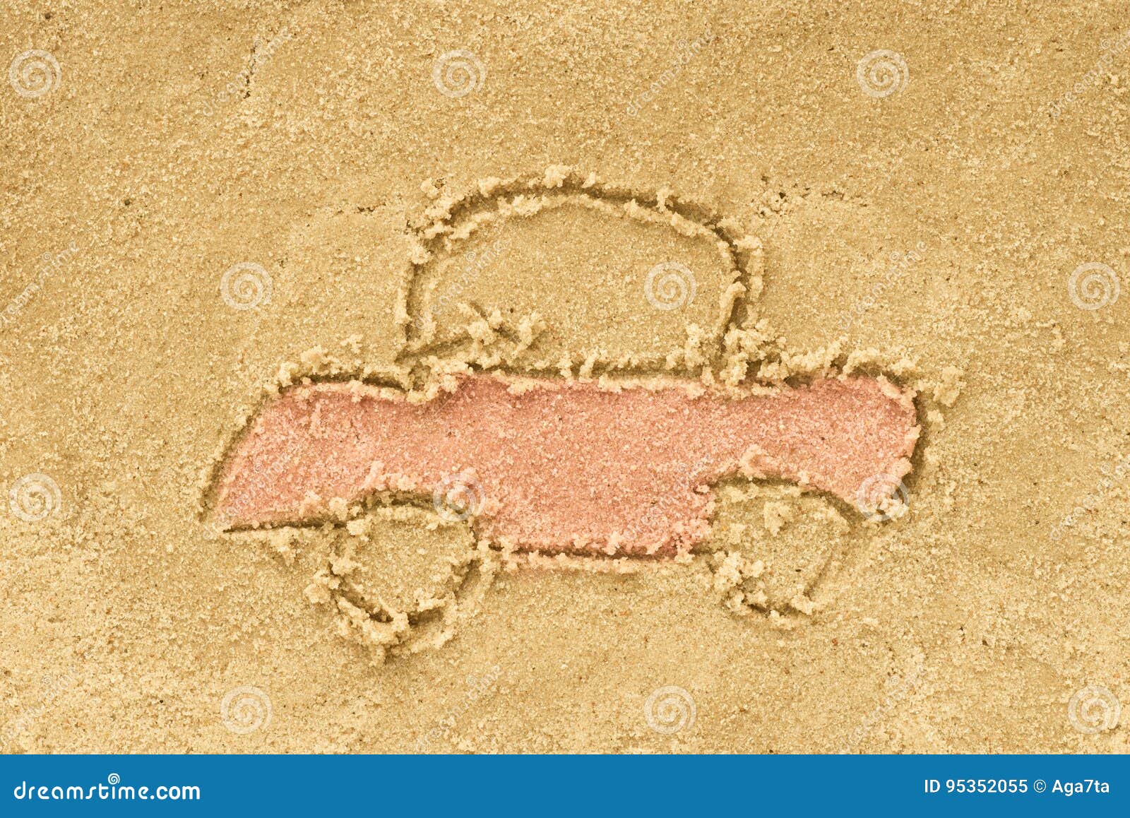 Auto drawing in sand stock image. Image of auto, sandy - 95352055