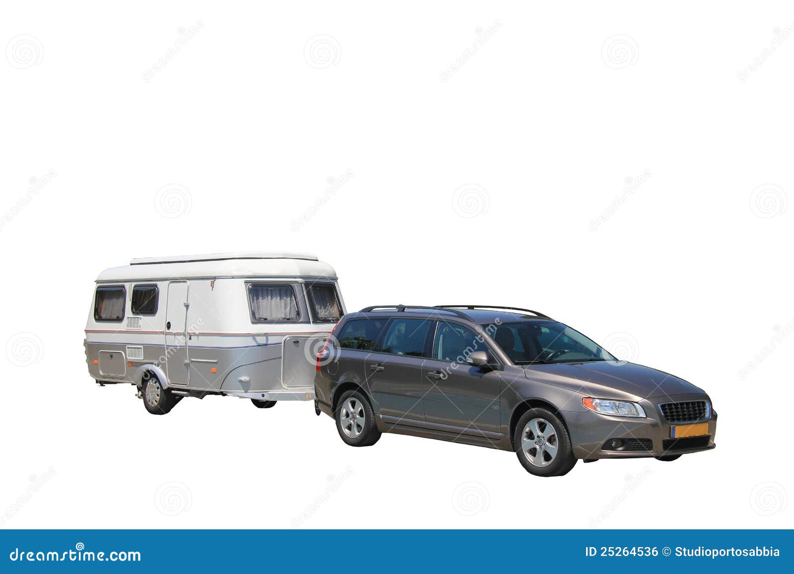 Auto en caravan stock foto. Image of reiziger, vrijheid - 25264536