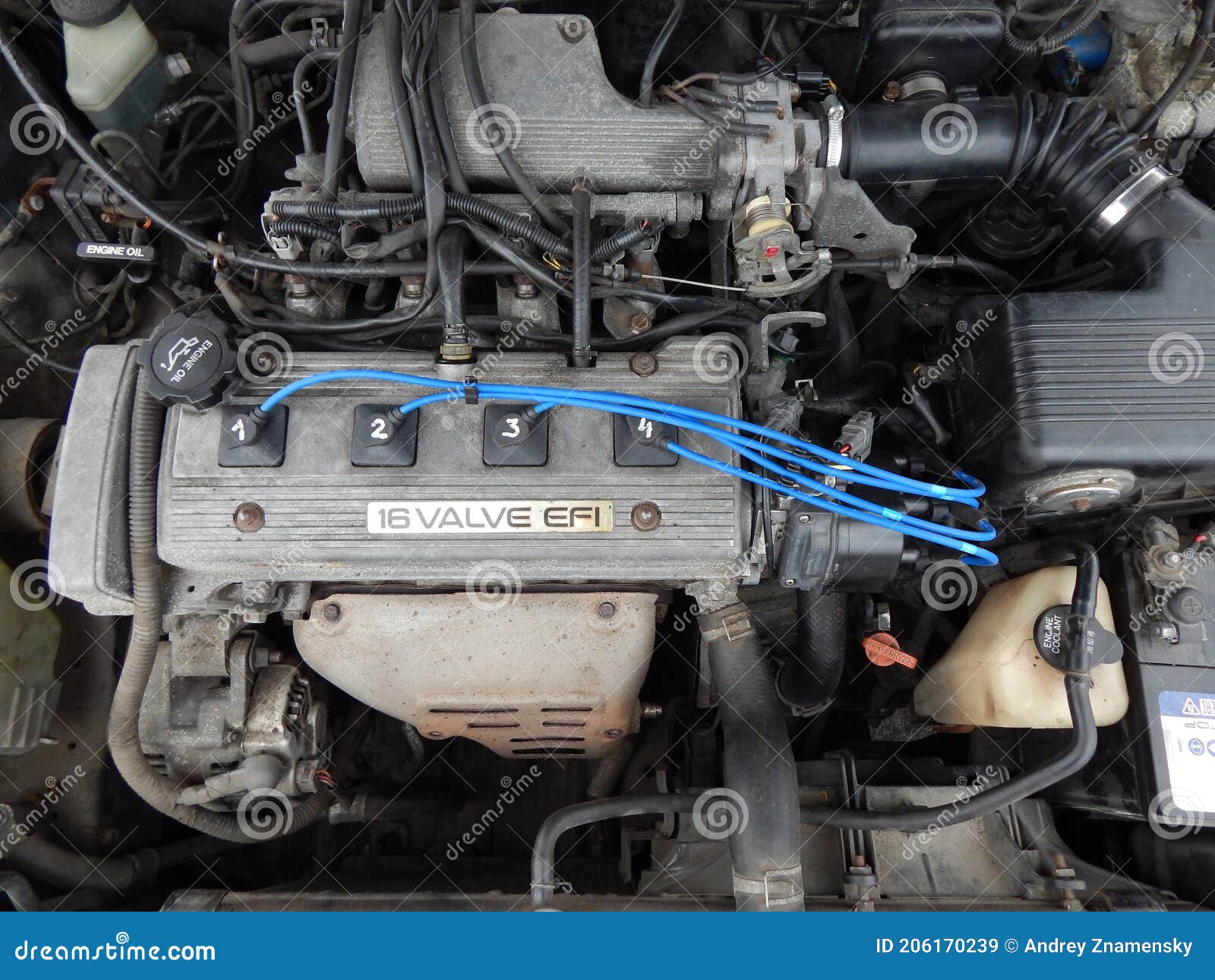 Auto Engine of an Old Japanese Car Stock Image - Image of cooling ...