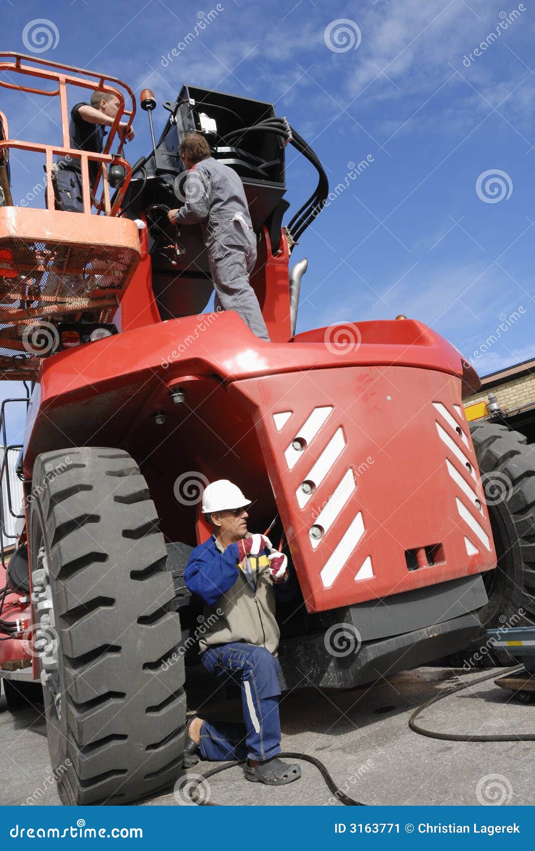 Auto Engineers and Large Truck Stock Image - Image of technology ...