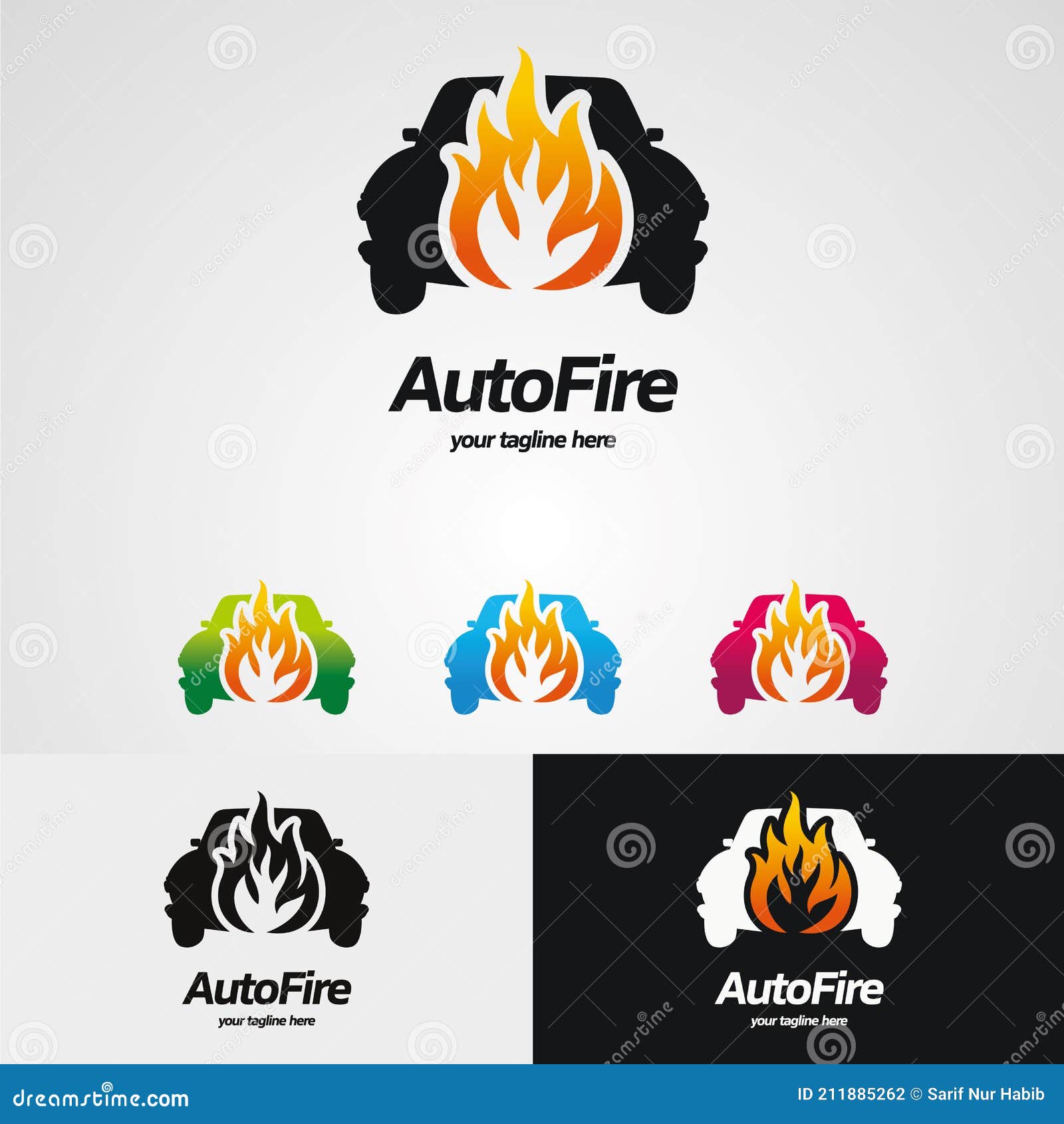 Auto Fire Logo Designs Template Stock Vector - Illustration of ...