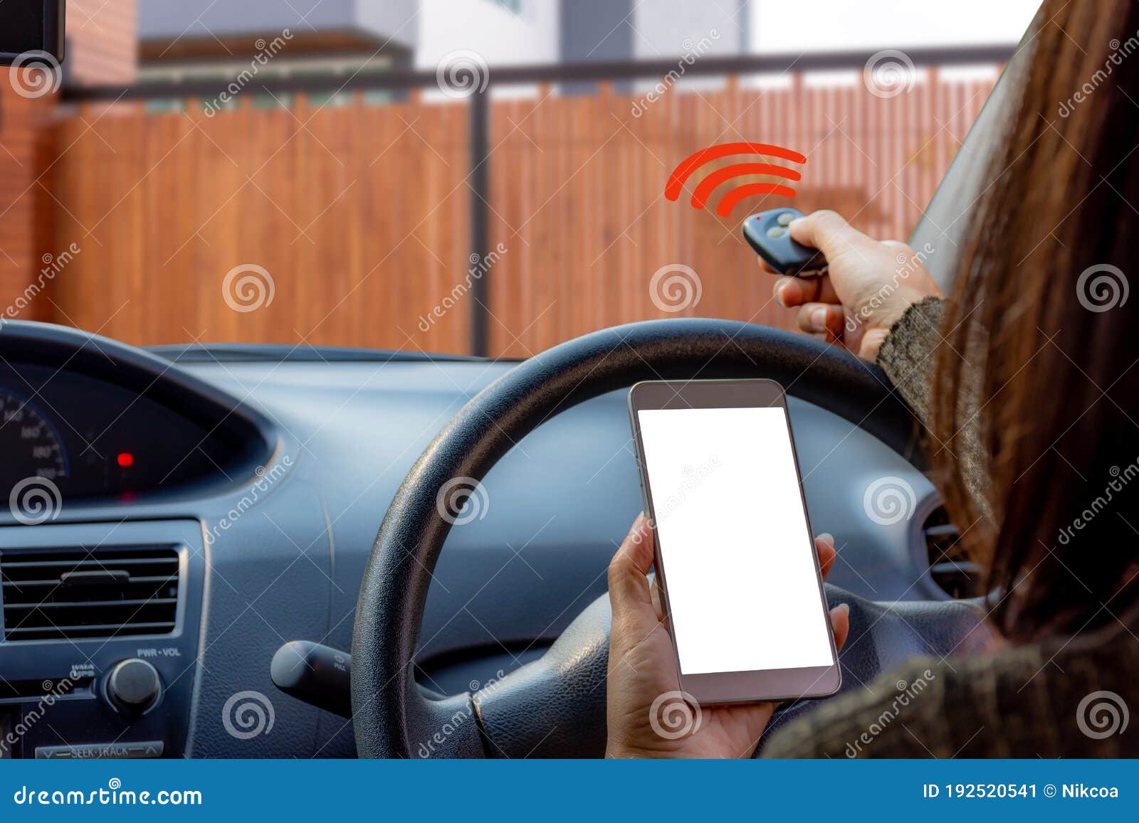 Mobile Phone and Door Garage Remote Control. Stock Image - Image of ...