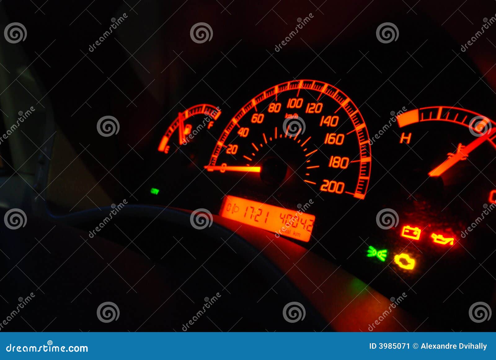 Illuminated Odometer On Dashboard Warning Area Near Speedometer When ...