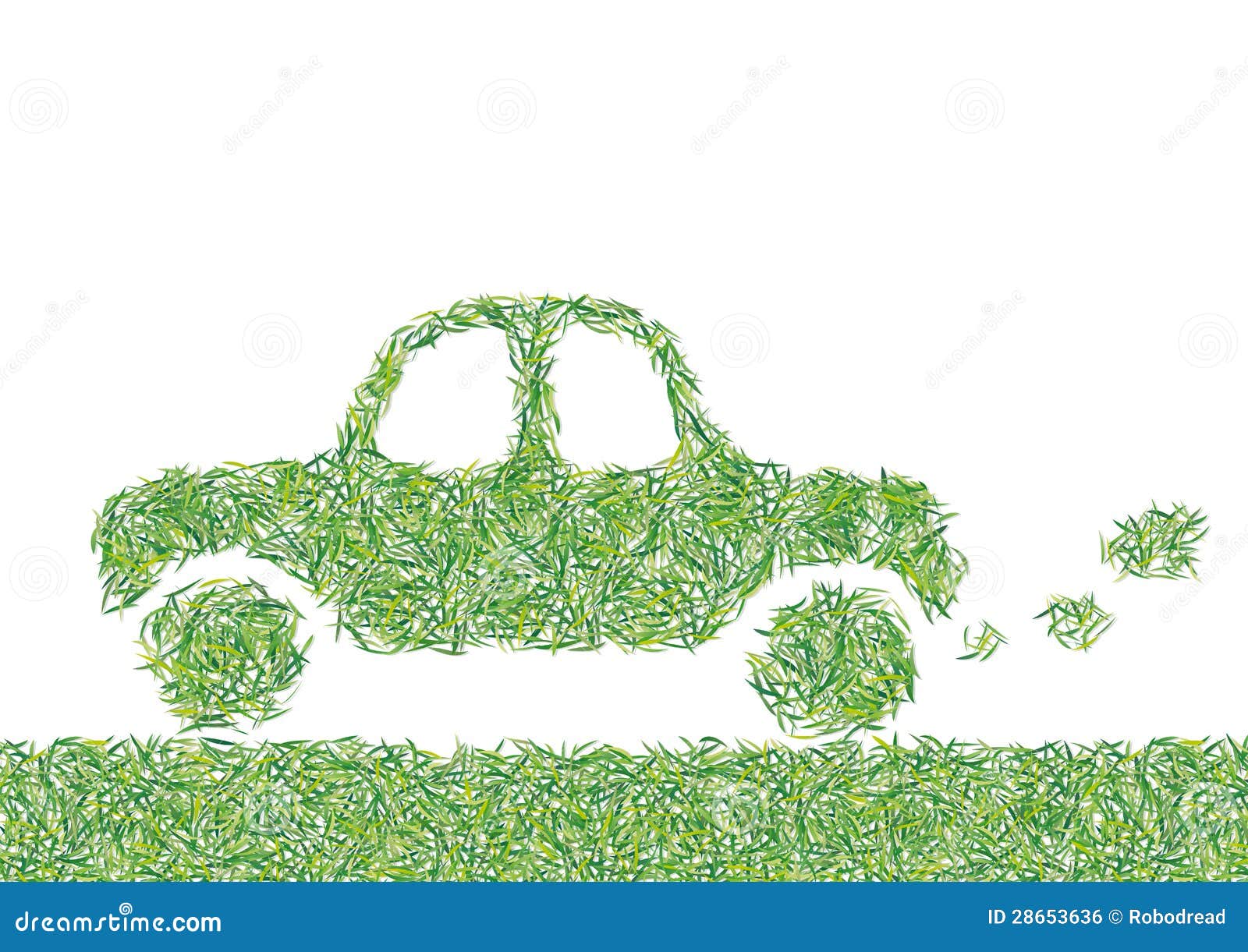 Auto grass stock vector. Illustration of green, automobile - 28653636