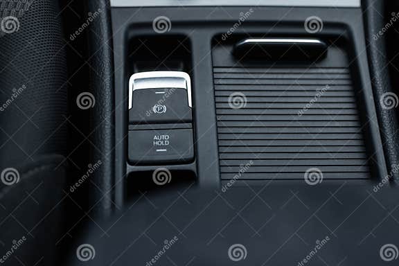 Auto Hold Button in a Modern Vehicle Stock Photo - Image of security ...