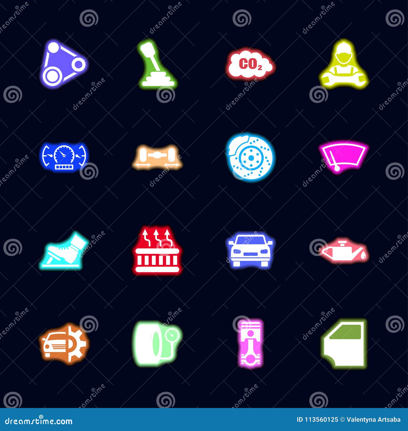 Auto - Iconos Planos Del Vector Ilustración del Vector - Ilustración de ...