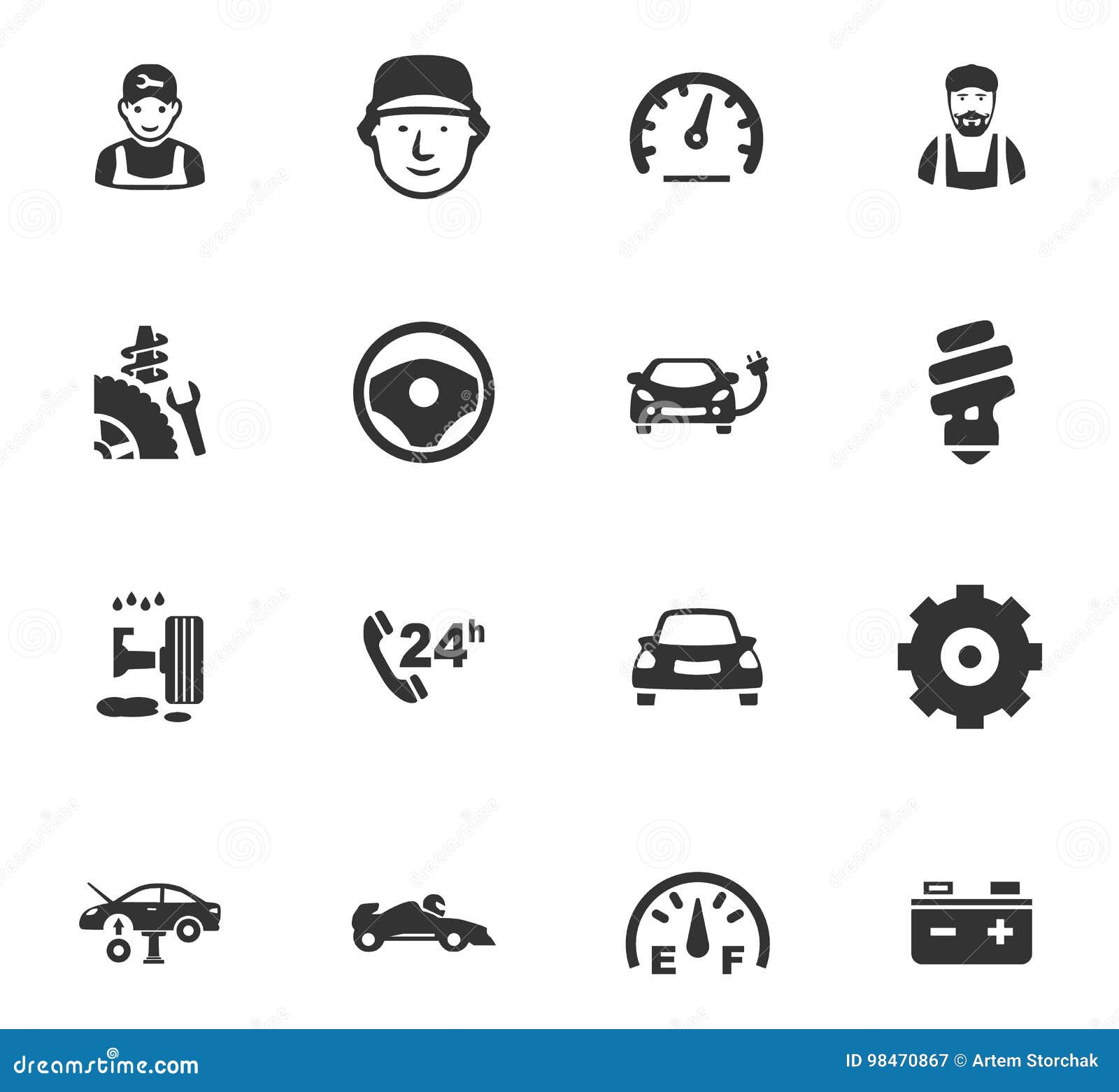 Auto icons set stock vector. Illustration of replacement - 98470867