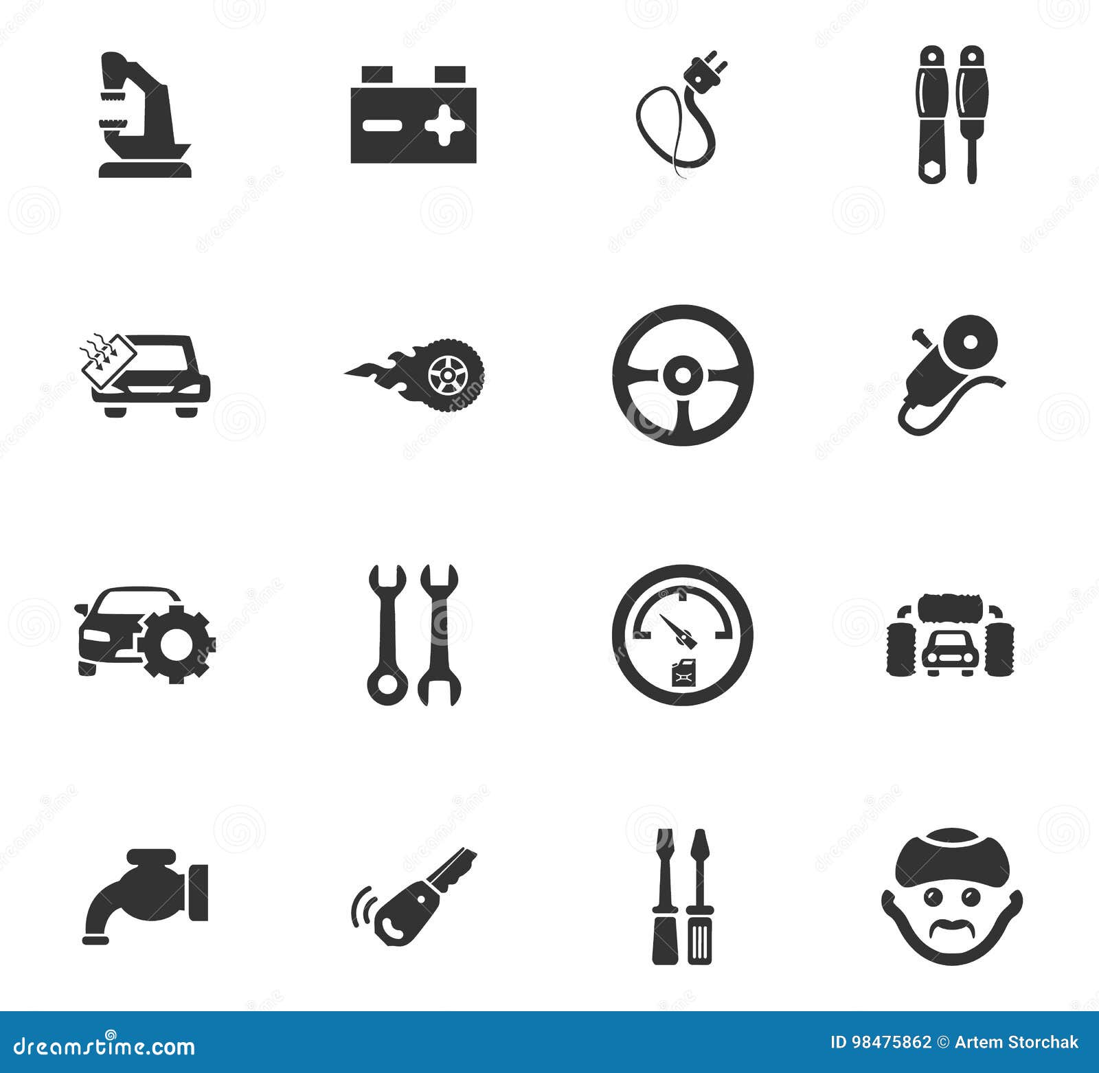 Auto icons set stock vector. Illustration of round, closeup - 98475862