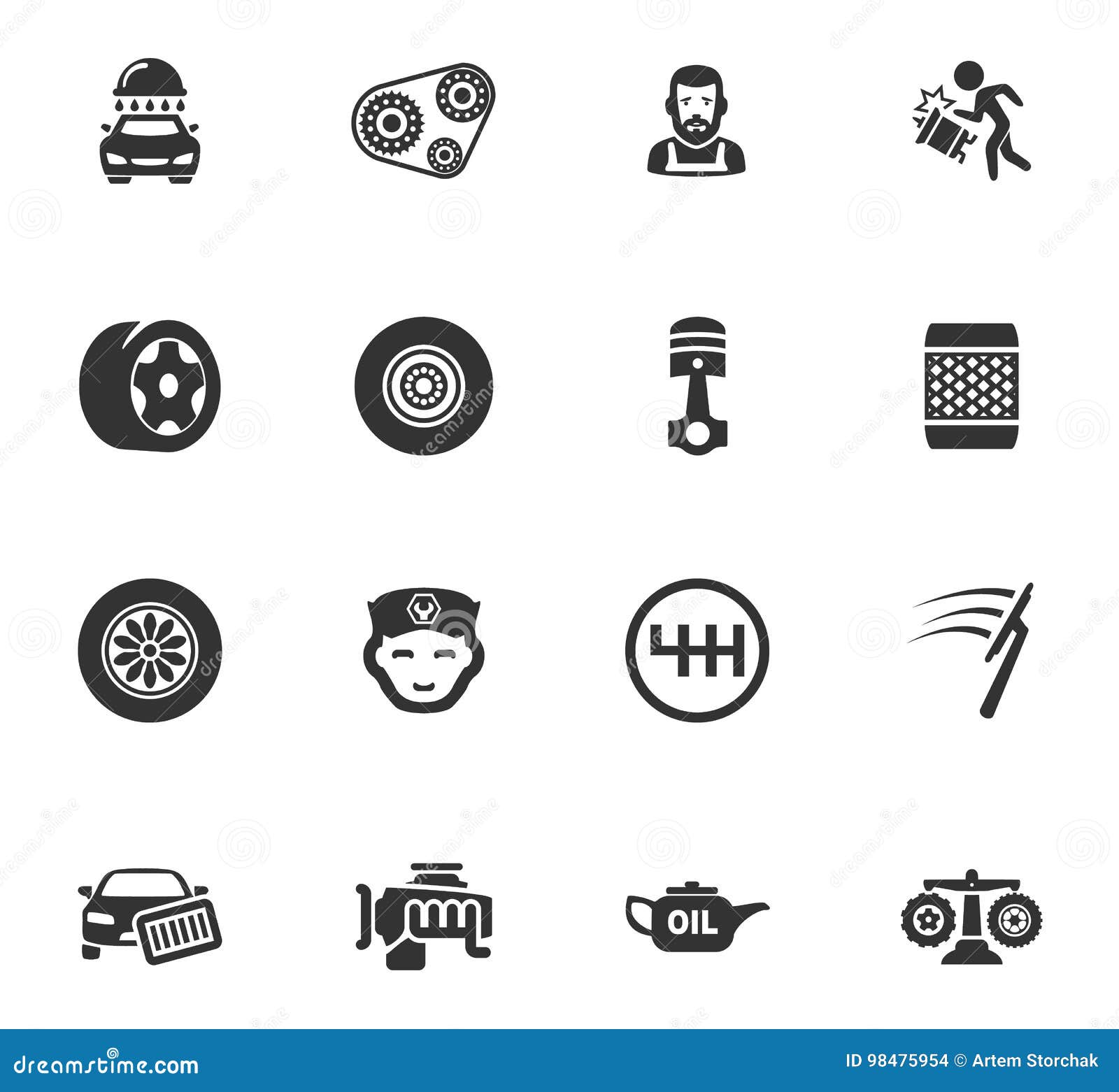 Auto icons set stock vector. Illustration of business - 98475954