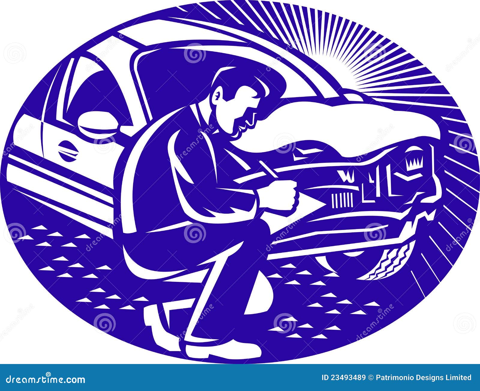 Auto Insurance Adjuster Car Collision Stock Vector - Illustration of ...