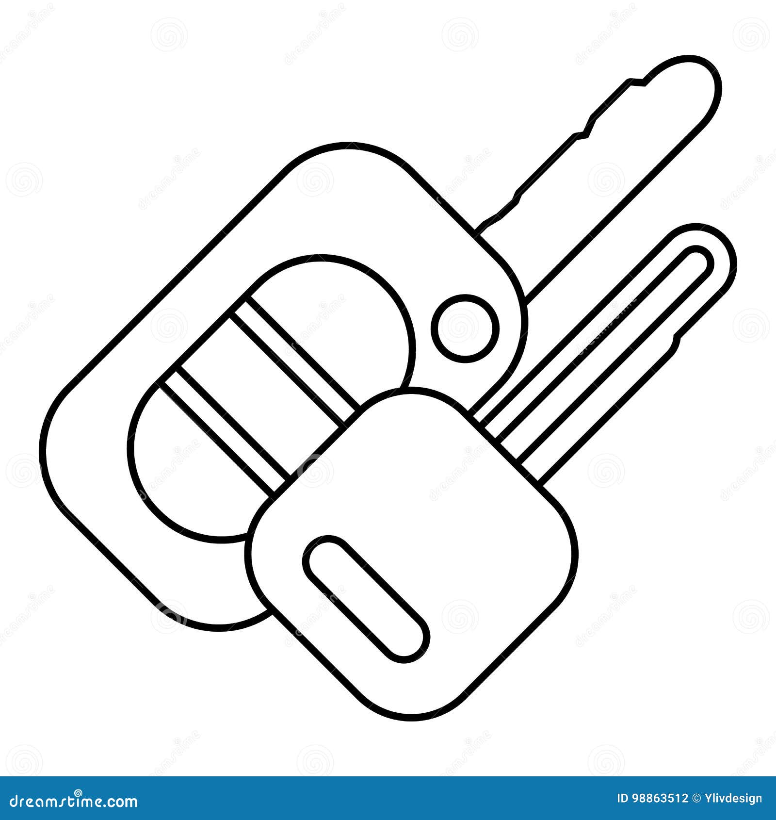 Auto Key Icon, Outline Style Stock Vector - Illustration of security ...