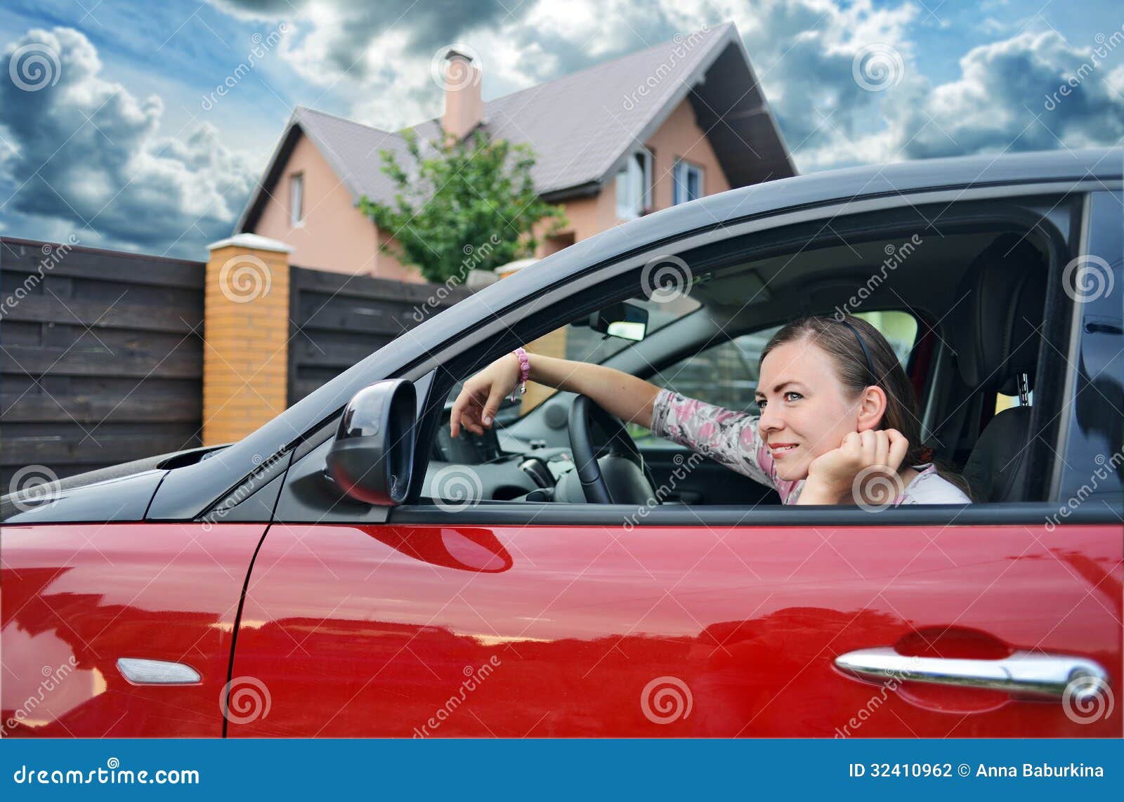 Auto-lady stock photo. Image of excited, happy, beauty - 32410962