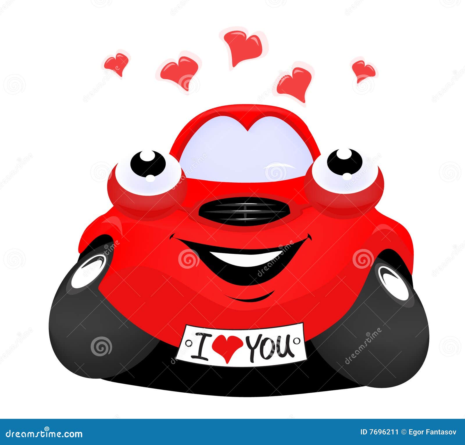 Auto in liefde vector illustratie. Illustration of geïsoleerd - 7696211