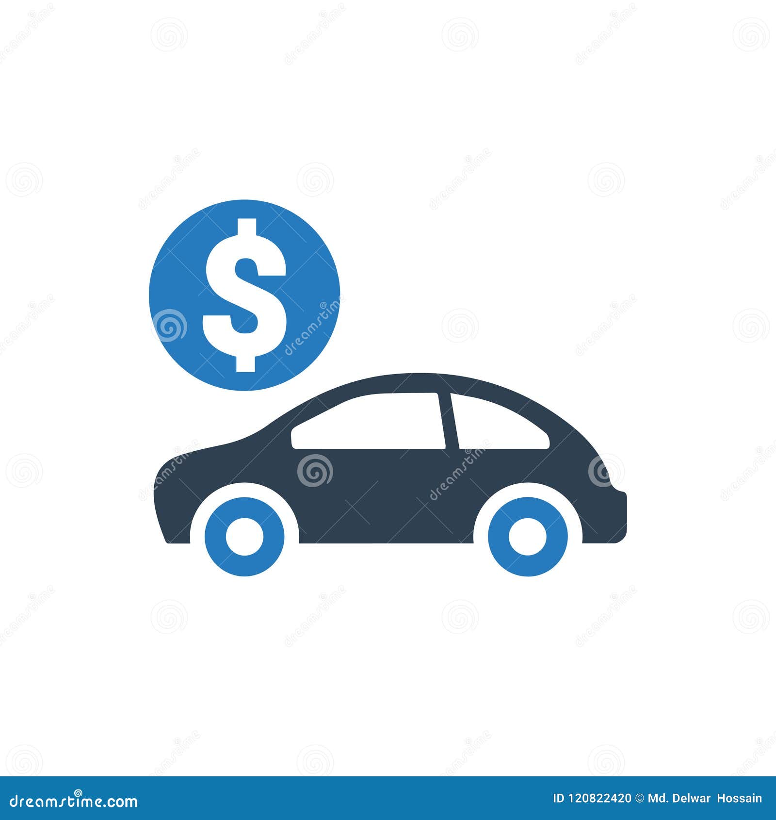 Auto Loan Icon stock vector. Illustration of vehicle - 120822420