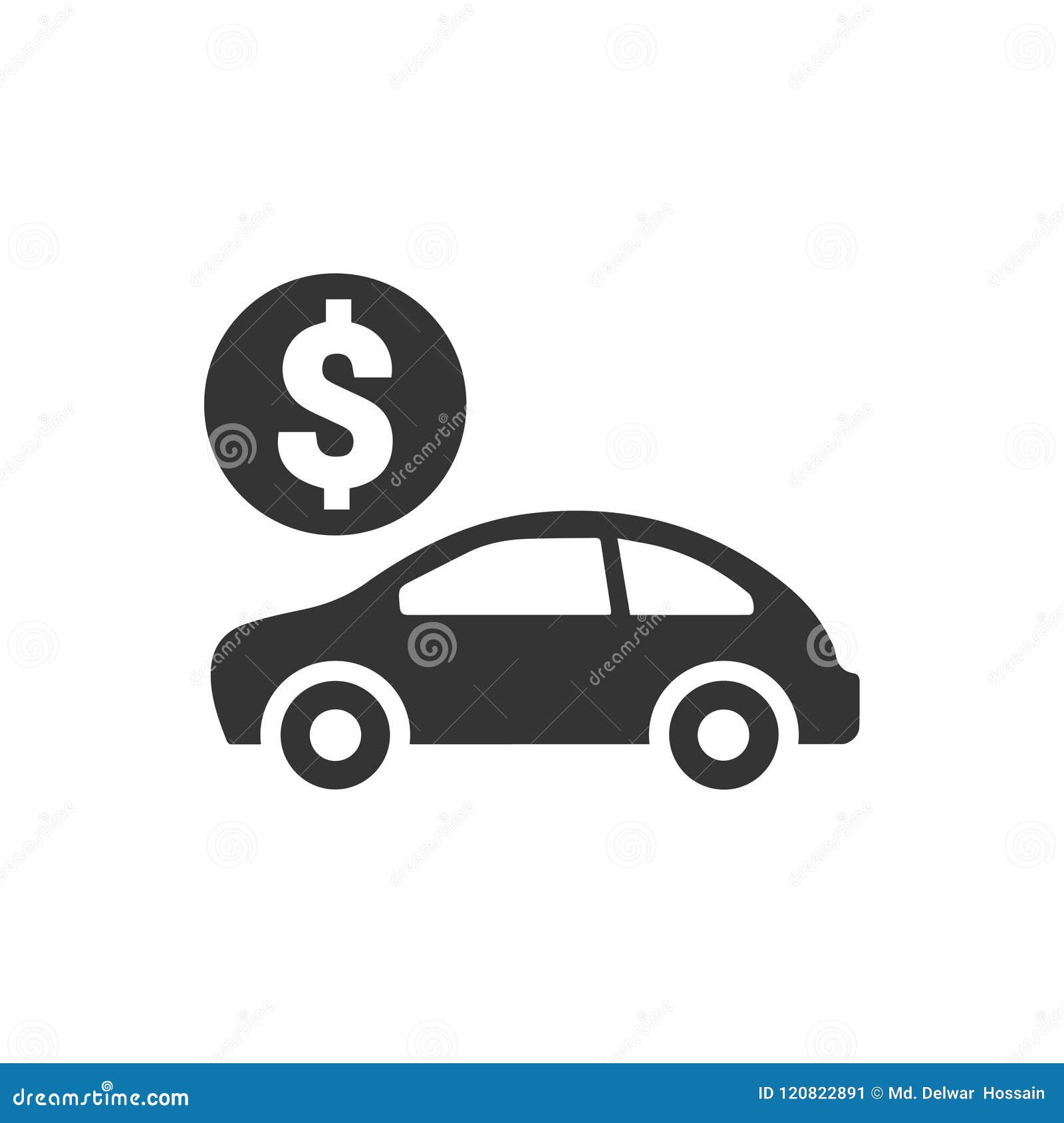 Auto Loan Icon stock vector. Illustration of sale, finance - 120822891