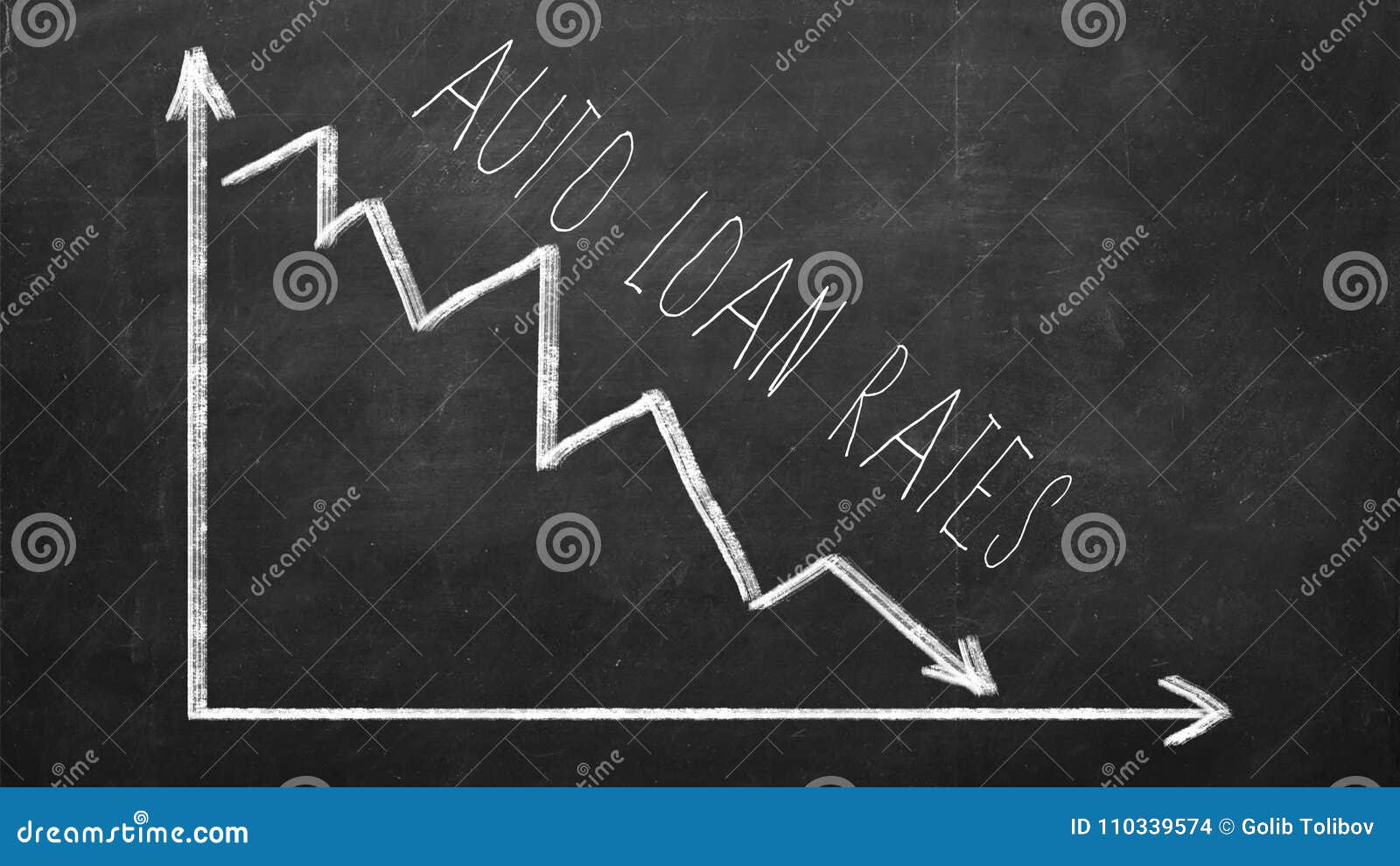 Auto Loan Rate. Declining Line Graph Stock Photo - Image of bank ...