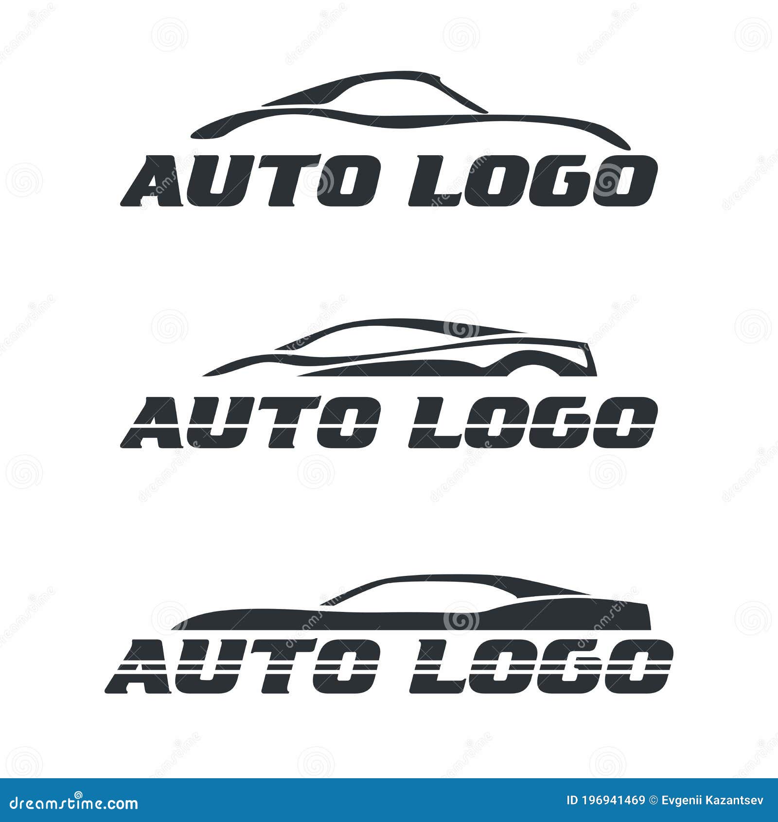 Auto Logo Options. Modern Car Silhouette Stock Illustration ...