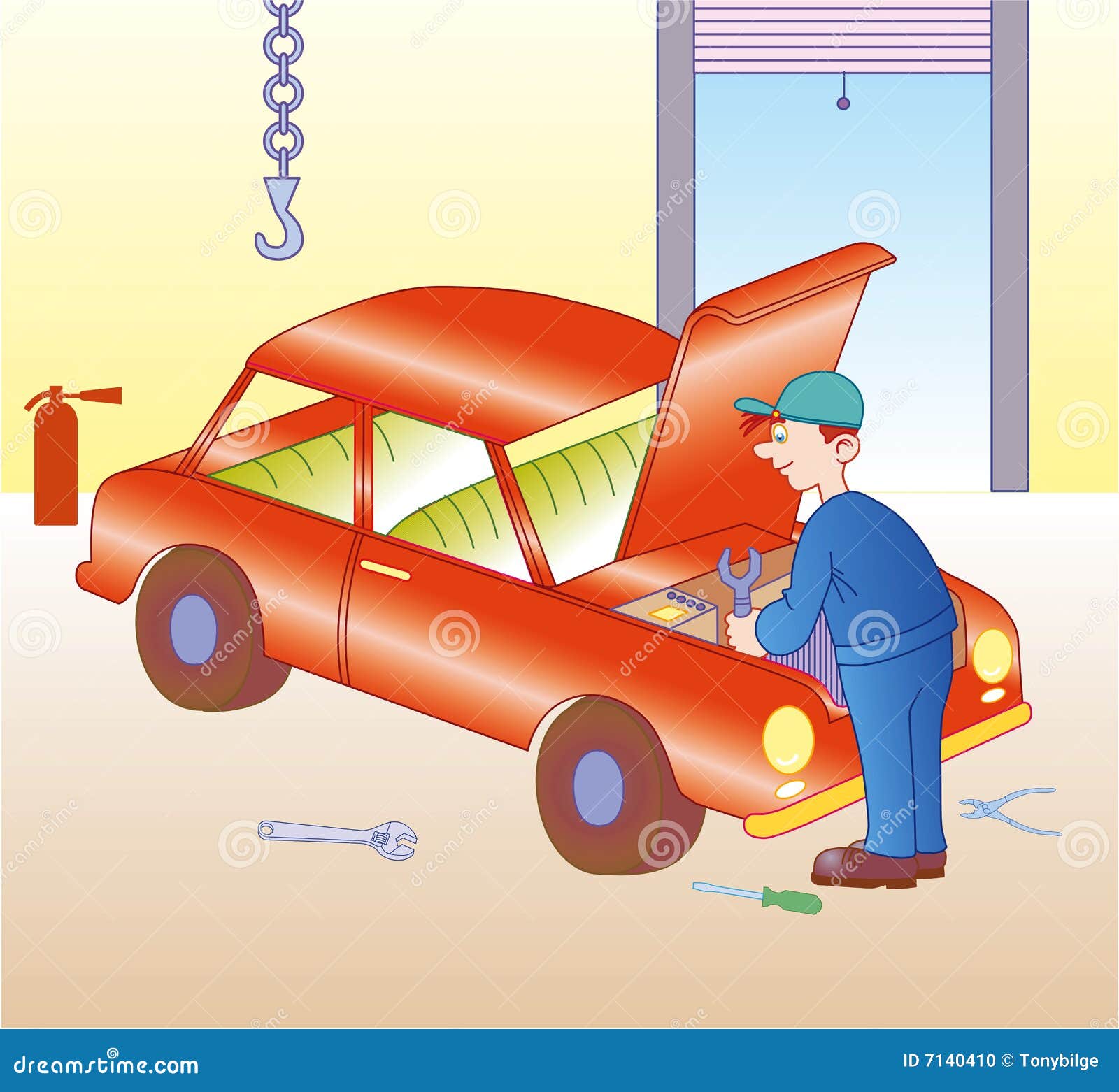 Auto Mechanic Cartoon Vector | CartoonDealer.com #32122097