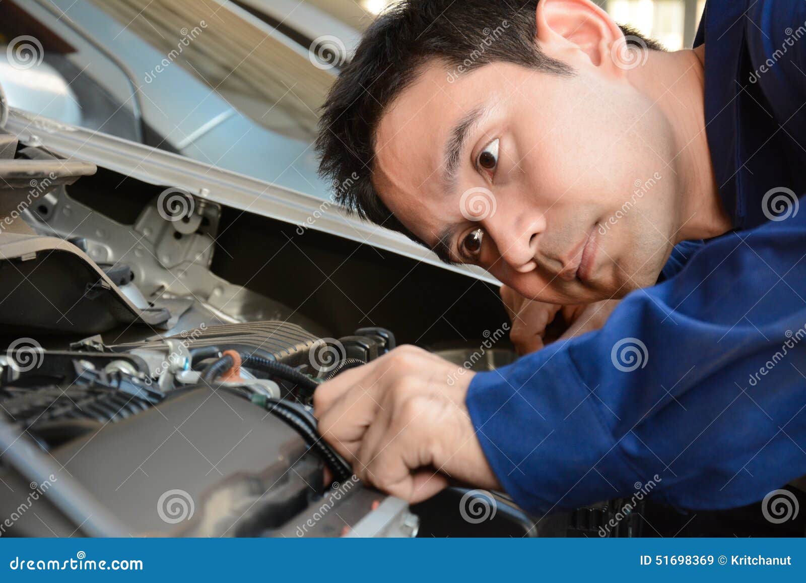 Auto Mechanic Checking Car Engine Stock Image - Image of male, vehicle ...