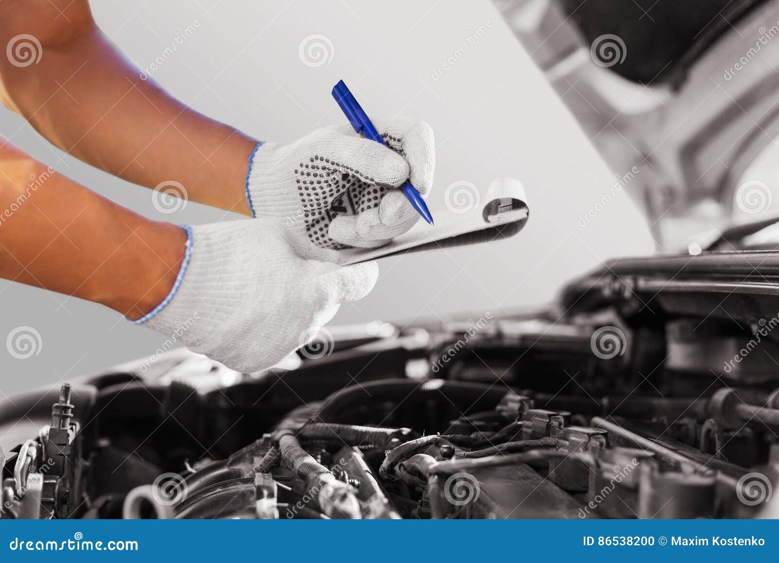 Mechanic Checking Engine Royalty-Free Stock Photo | CartoonDealer.com ...
