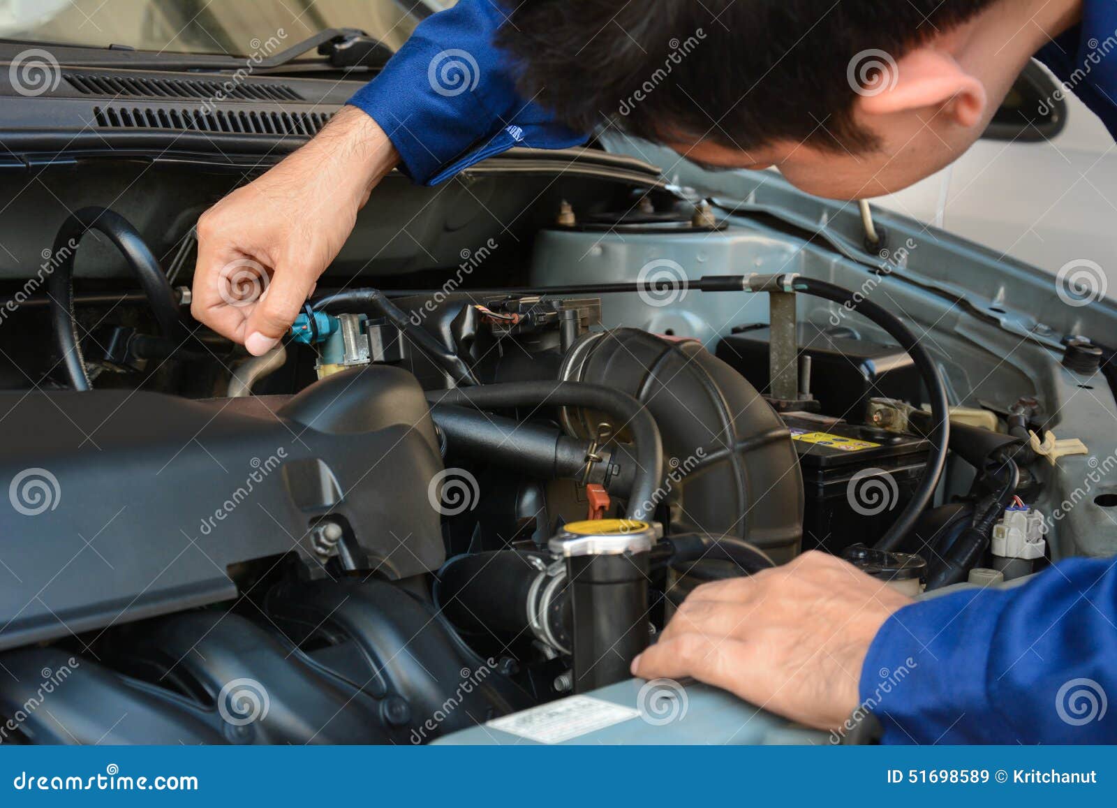 Auto Mechanic Checking Car Engine Stock Image - Image of automotive ...
