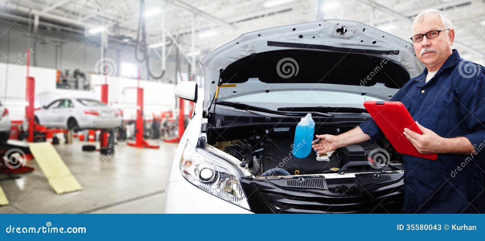 Auto Mechanic Checking Engine. Stock Image - Image of mechanic ...