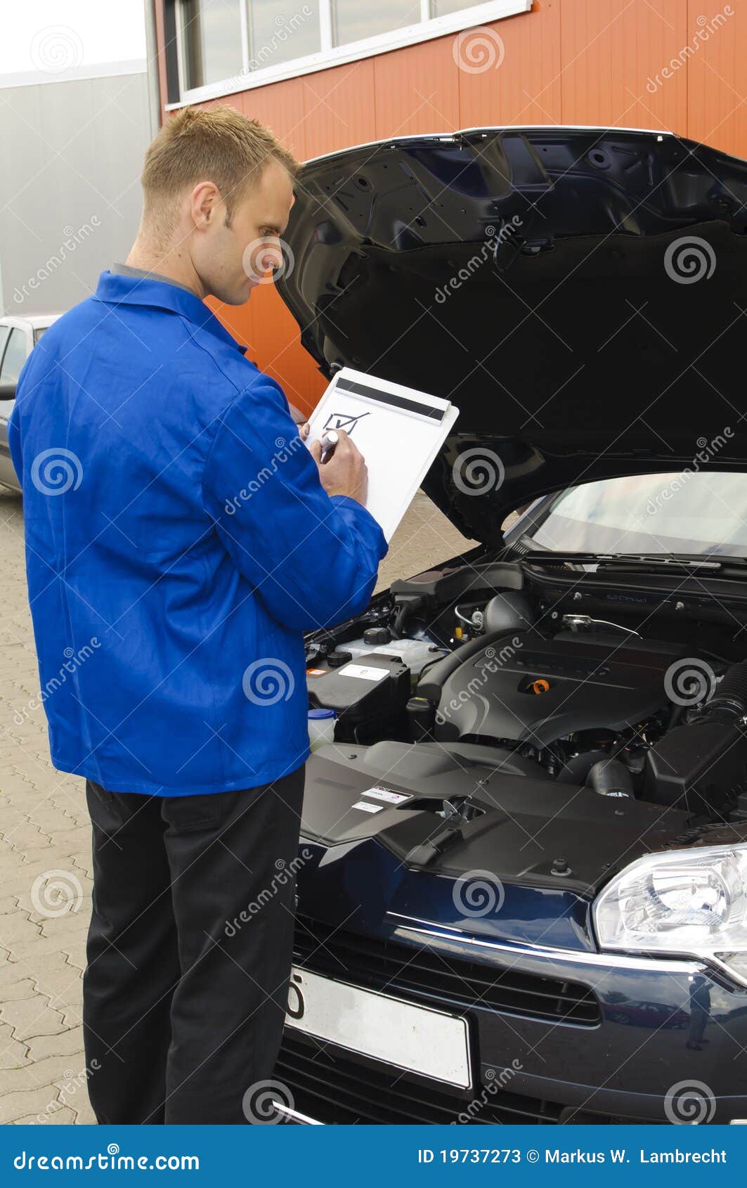 Auto Mechanic Checks a Vehicle Stock Image - Image of document, crafts ...