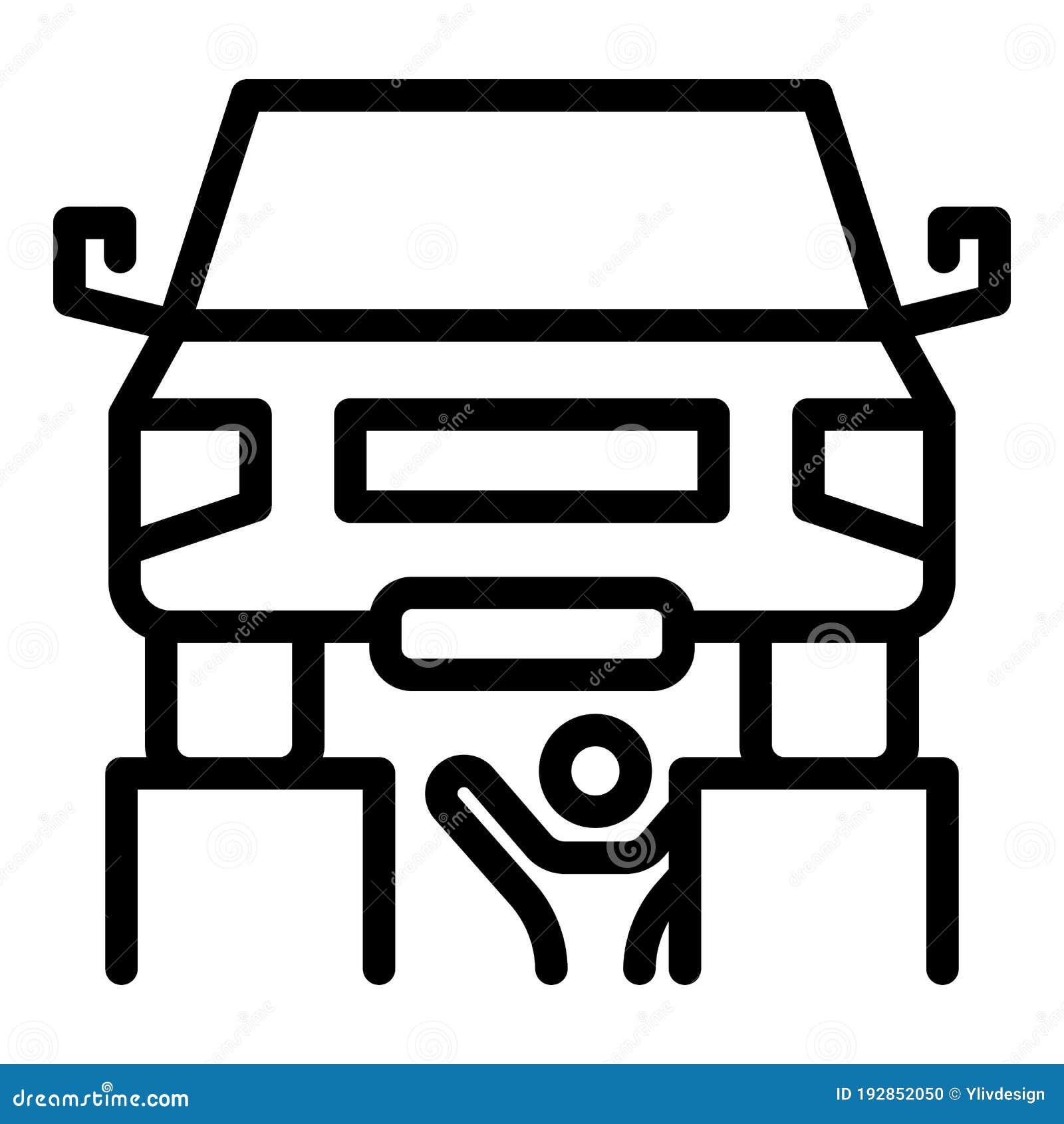 Auto Mechanic Fix Car Icon, Outline Style Stock Vector - Illustration ...