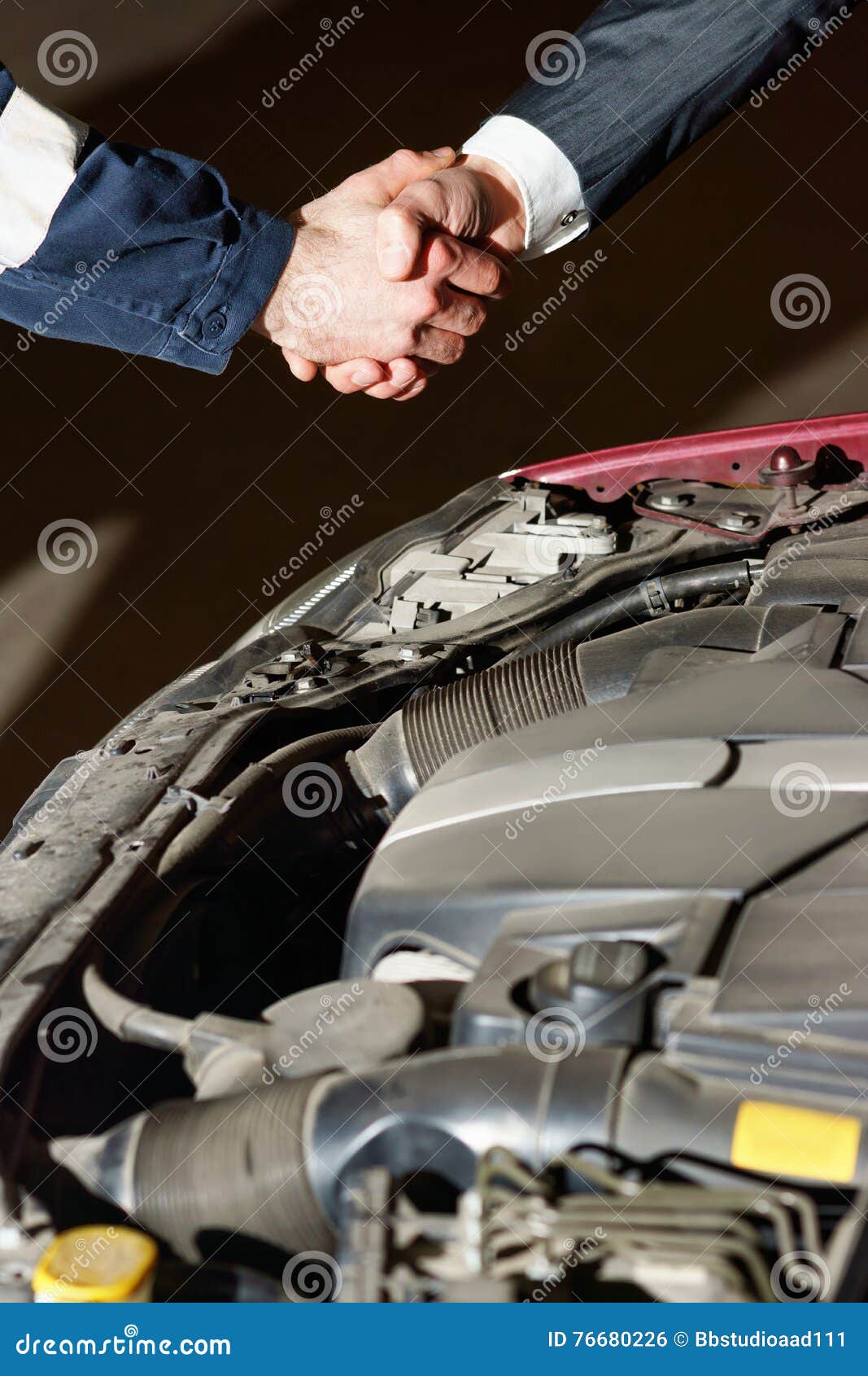 Auto mechanic handshake stock photo. Image of roadside - 76680226